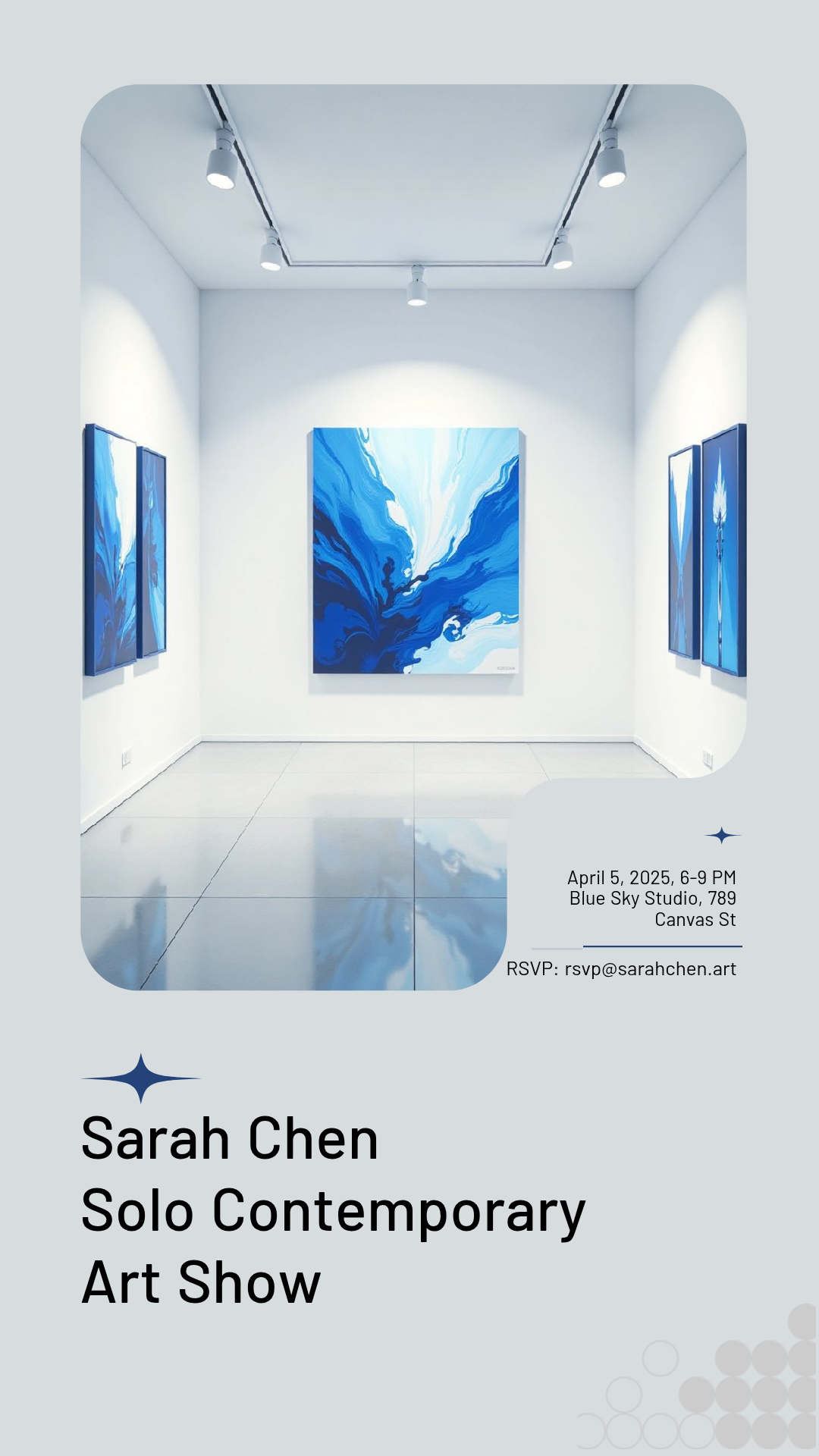 Sarah Chen's Solo Contemporary Art Show Poster Template - AI Designs by ...