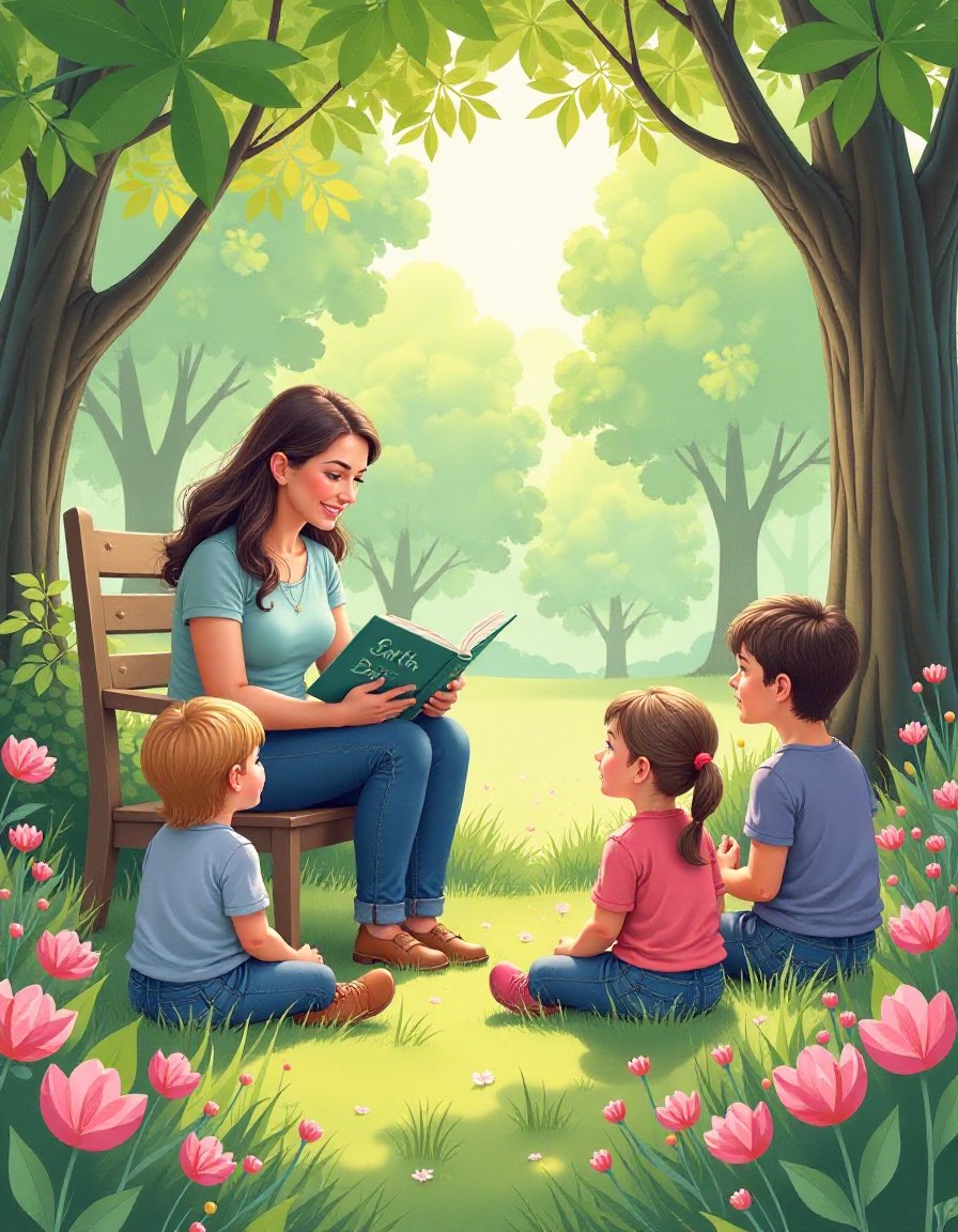 Outdoor Earth Day Read Alouds Image Template - AI Designs by MolyPix.AI