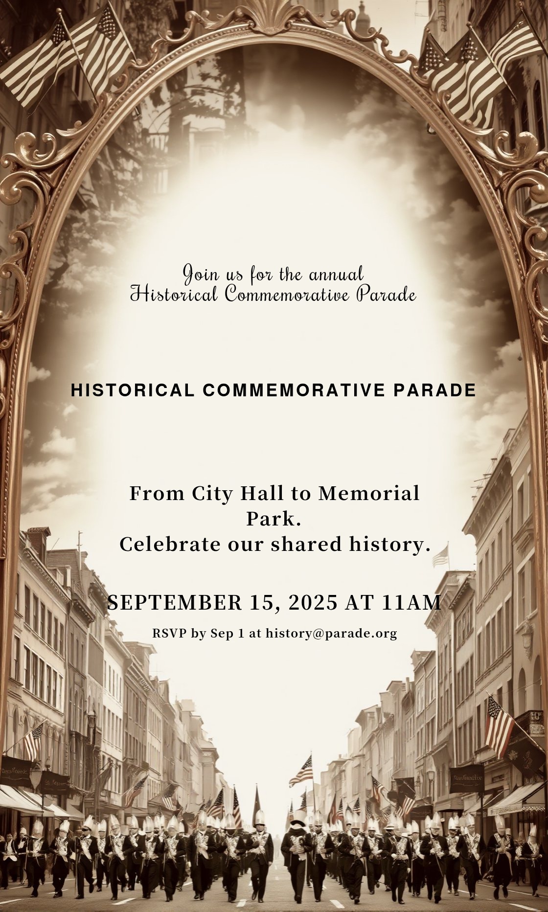 Historical Commemorative Parade Invitation Template - AI Designs by ...