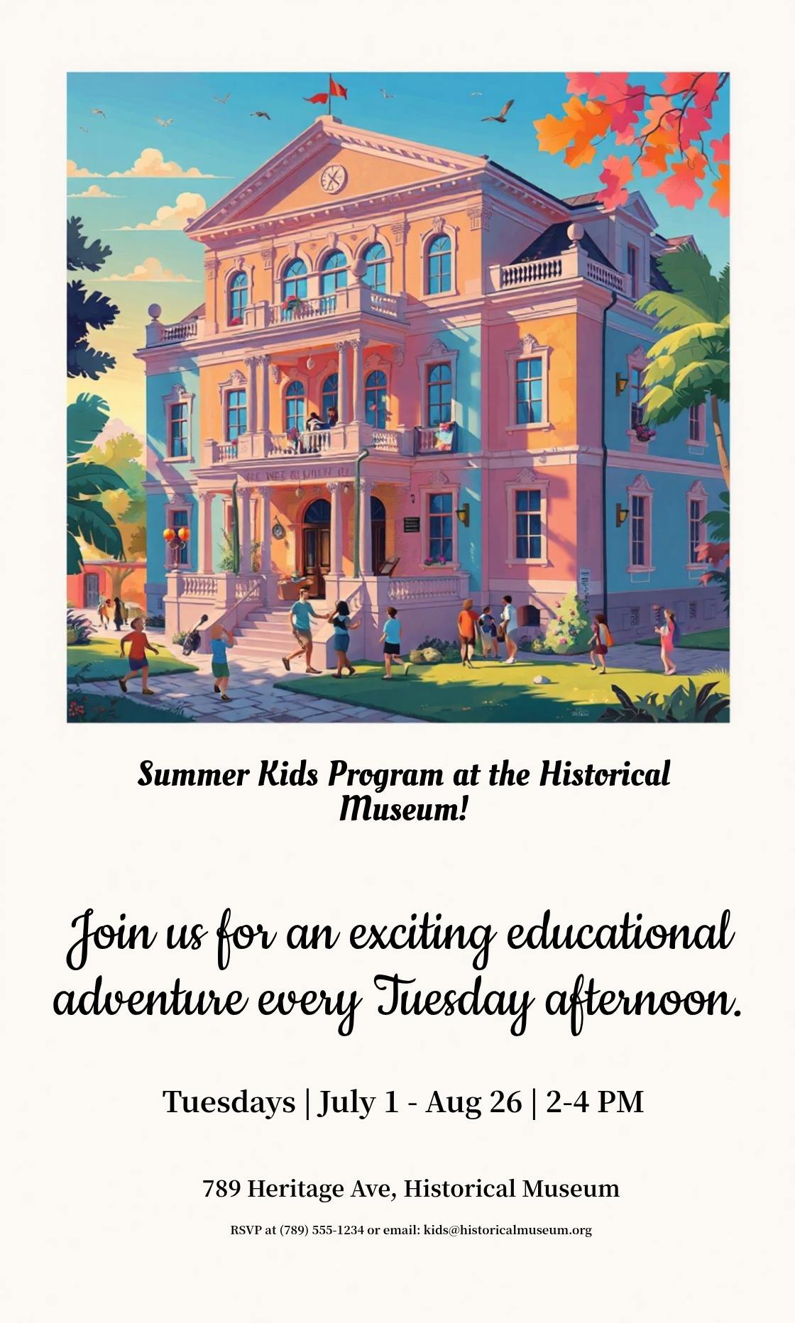 Summer Kids Historical Museum Invitation Template - AI Designs by ...