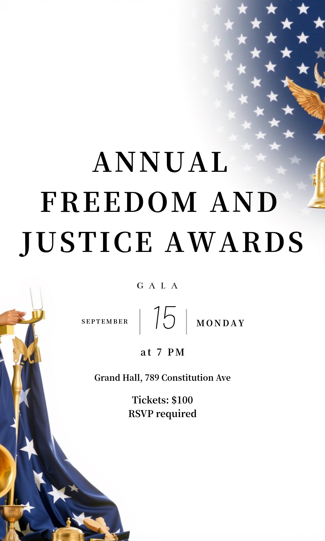 Annual Freedom and Justice Awards Invitation Template - AI Designs by ...