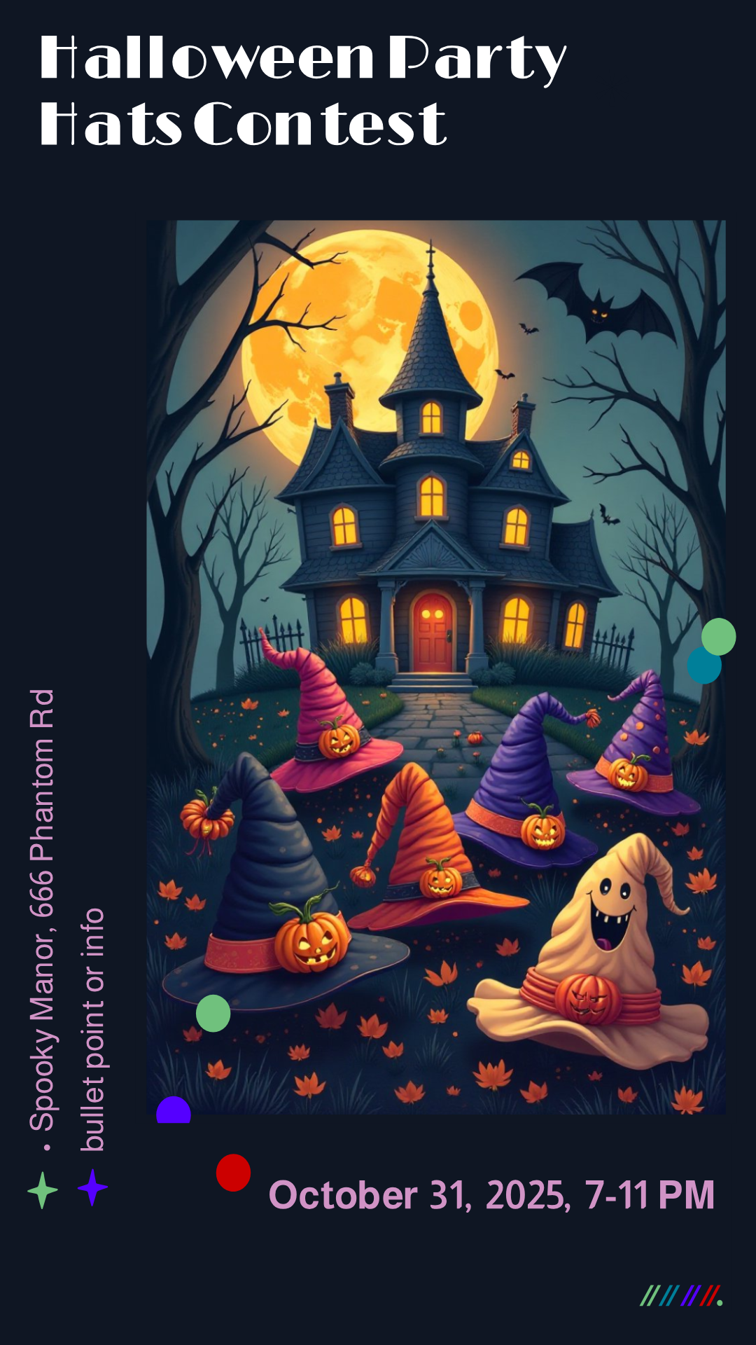 Halloween Party Hats Contest Poster Template - AI Designs by MolyPix.AI