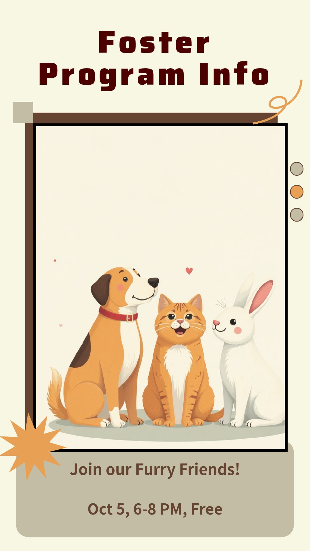 Furry Friends Foster Program Poster Template - AI Designs by MolyPix.AI
