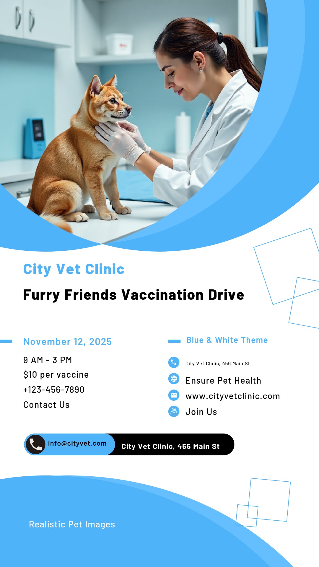 Furry Friends Vaccination Drive Poster Template - AI Designs by MolyPix.AI