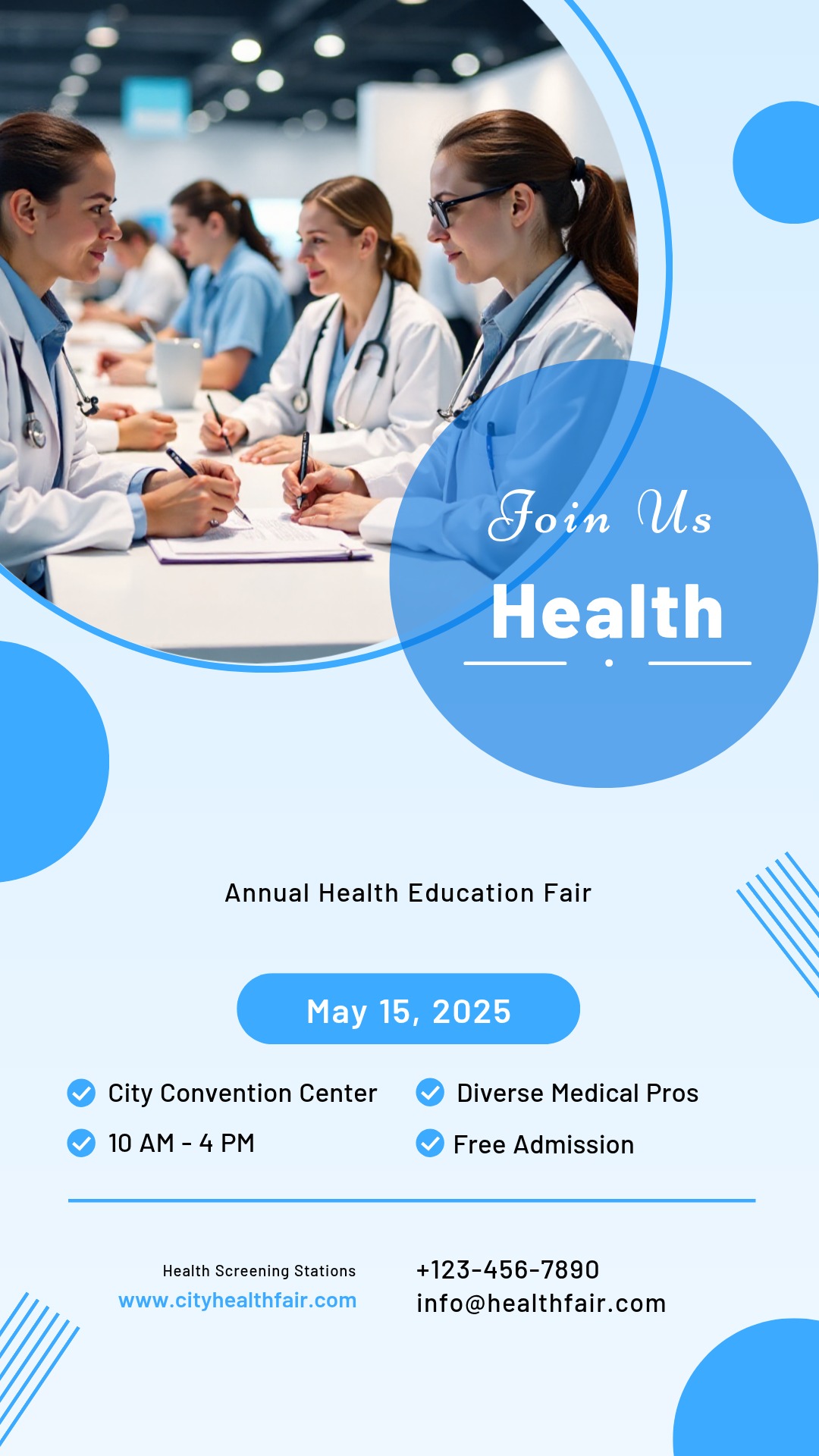 Annual Health Education Fair Poster Template - AI Designs by MolyPix.AI