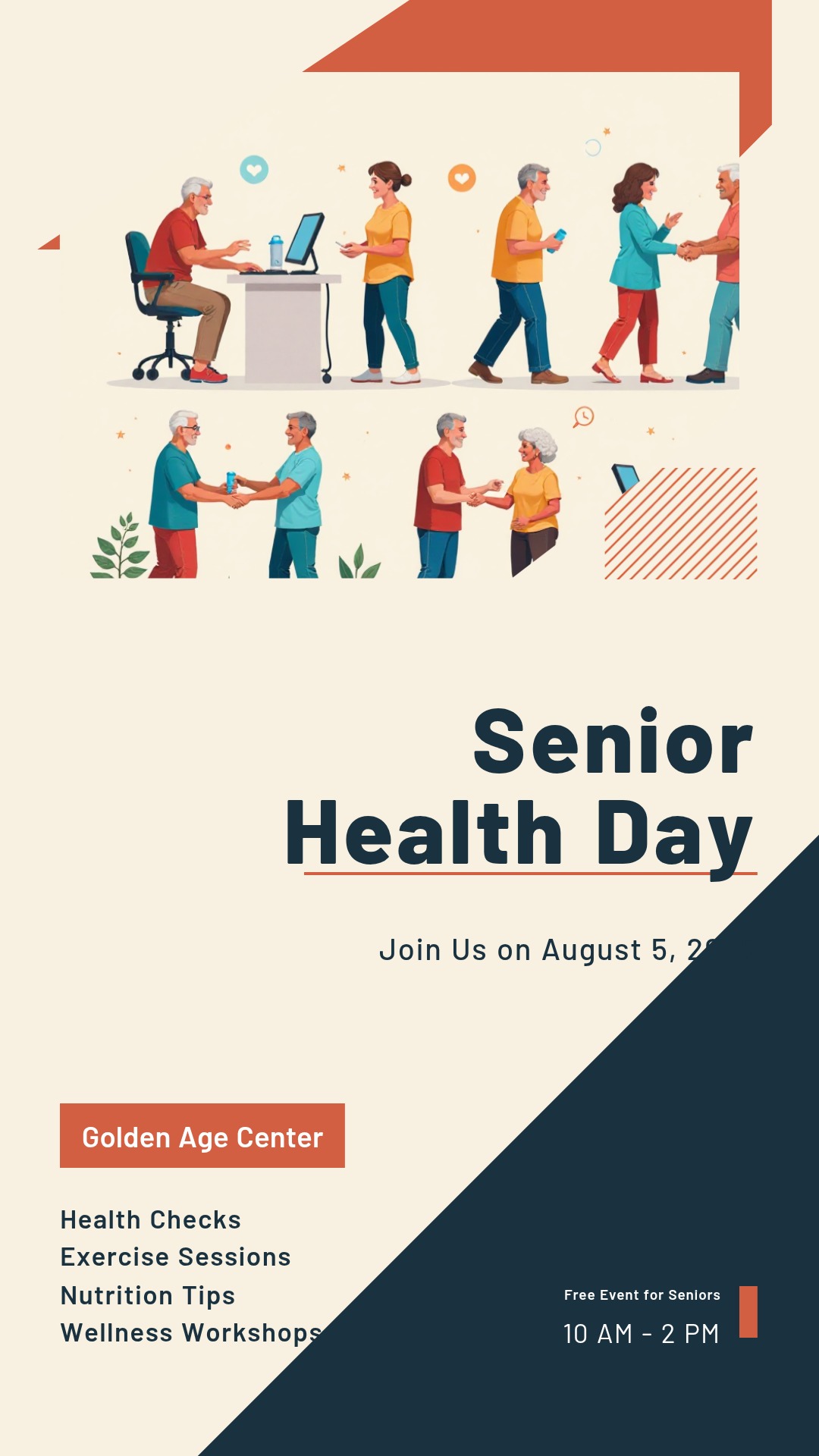 Senior Health Education Day Poster Template - AI Designs by MolyPix.AI