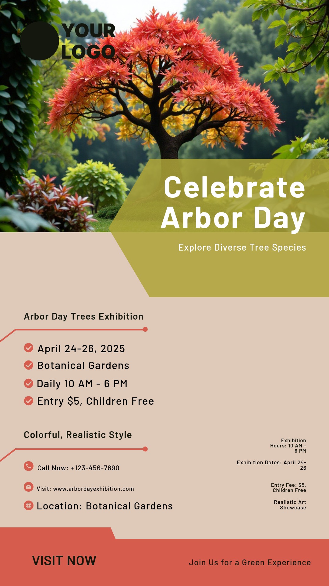 Arbor Day Trees World Exhibition Poster Template - AI Designs by MolyPix.AI
