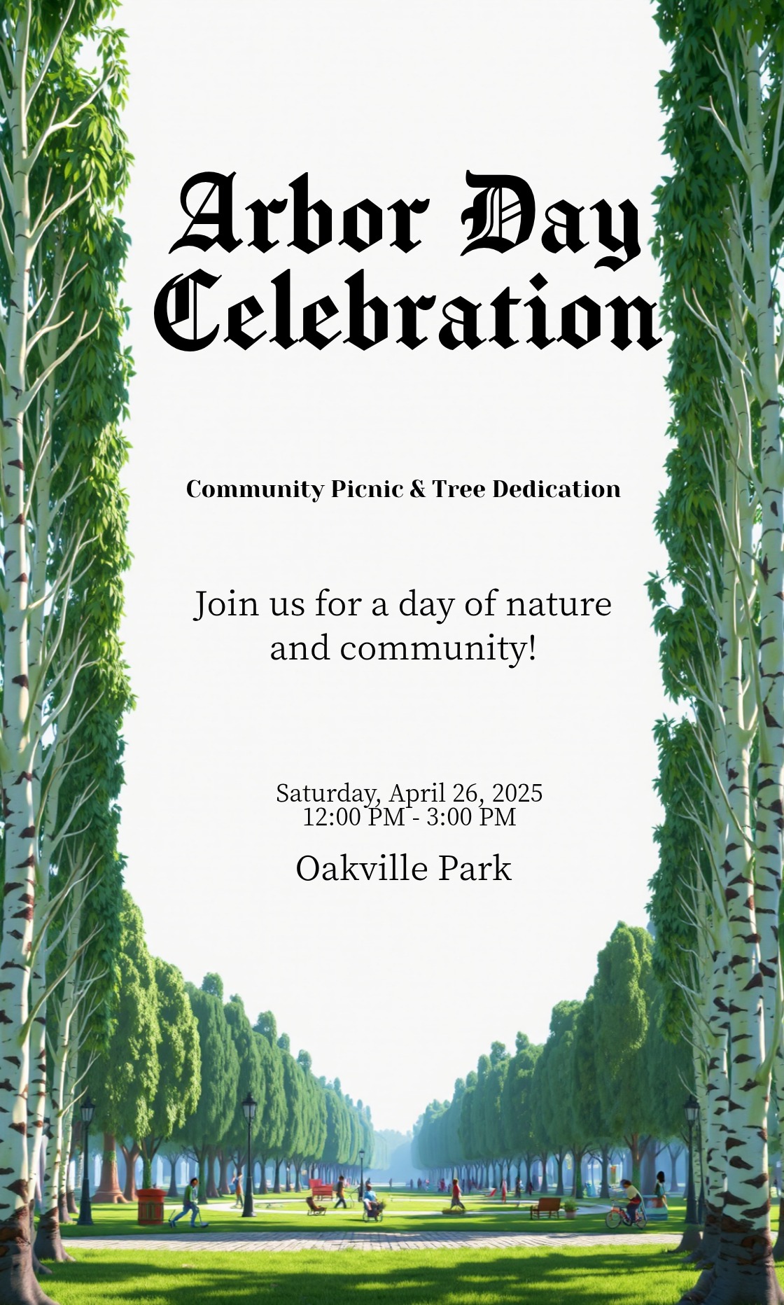 Arbor Day Activities Community Picnic Invitation Template - AI Designs ...