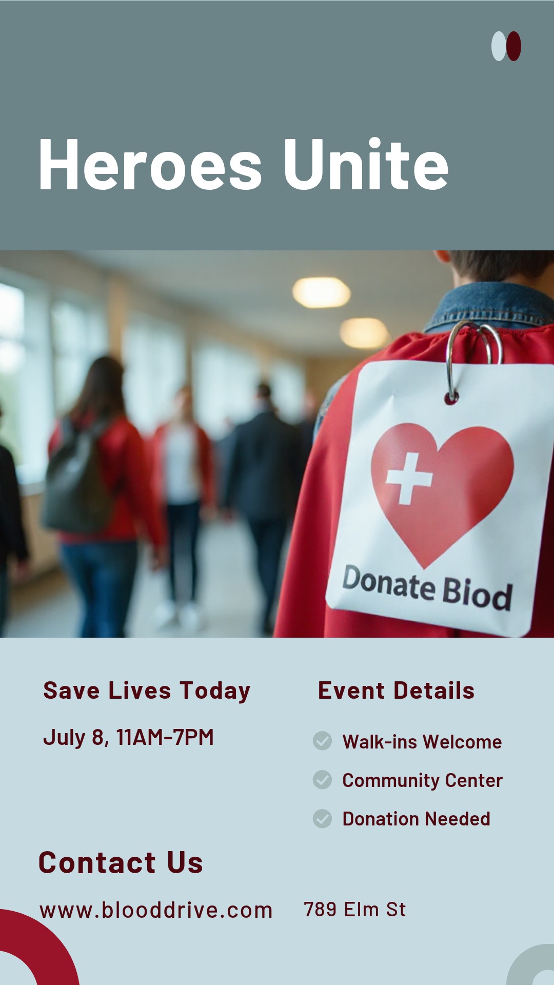 Medical Heroes Blood Drive Poster Template - AI Designs by MolyPix.AI