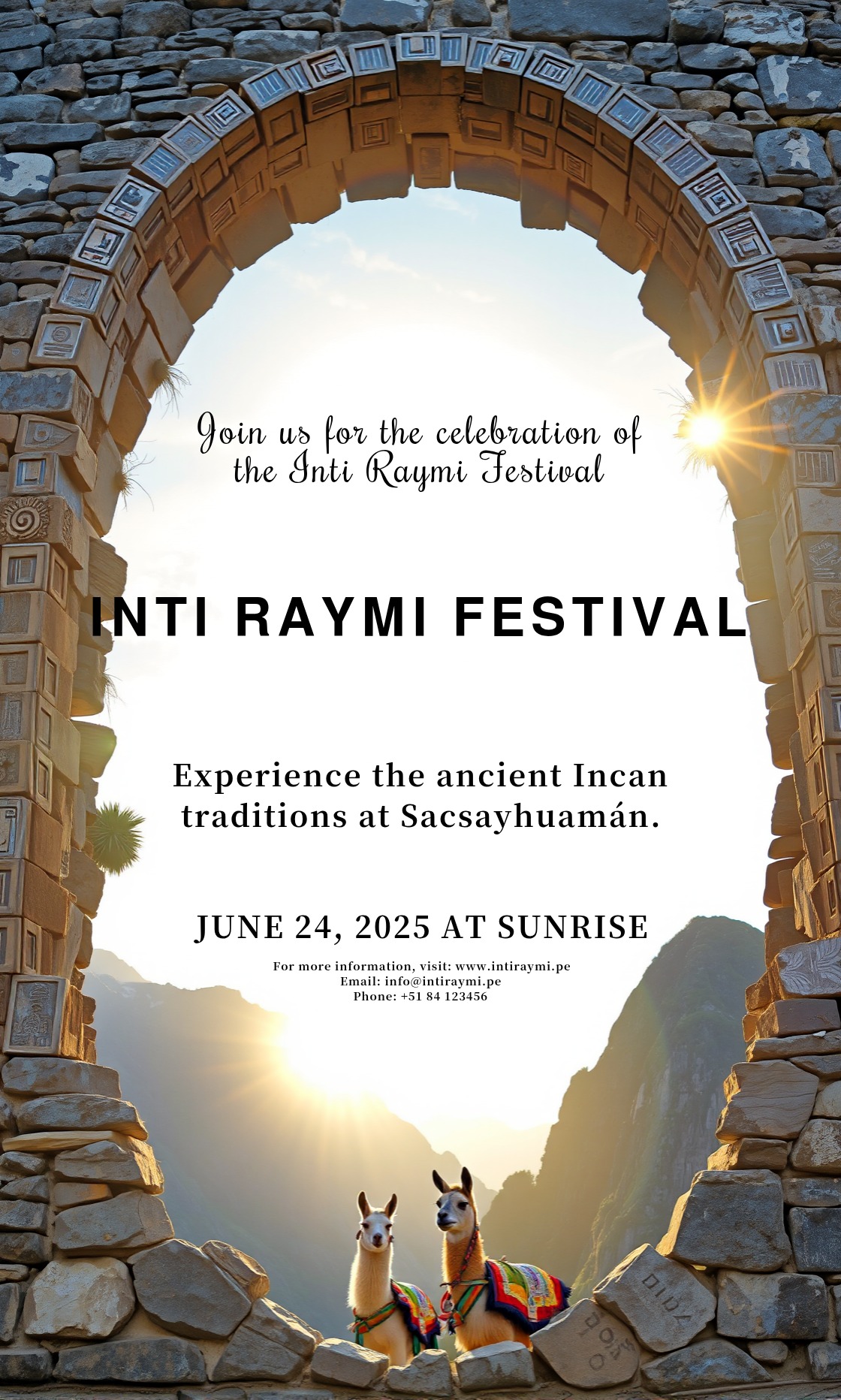 Inti Raymi Dibujo Festival Invitation Template - AI Designs by MolyPix.AI