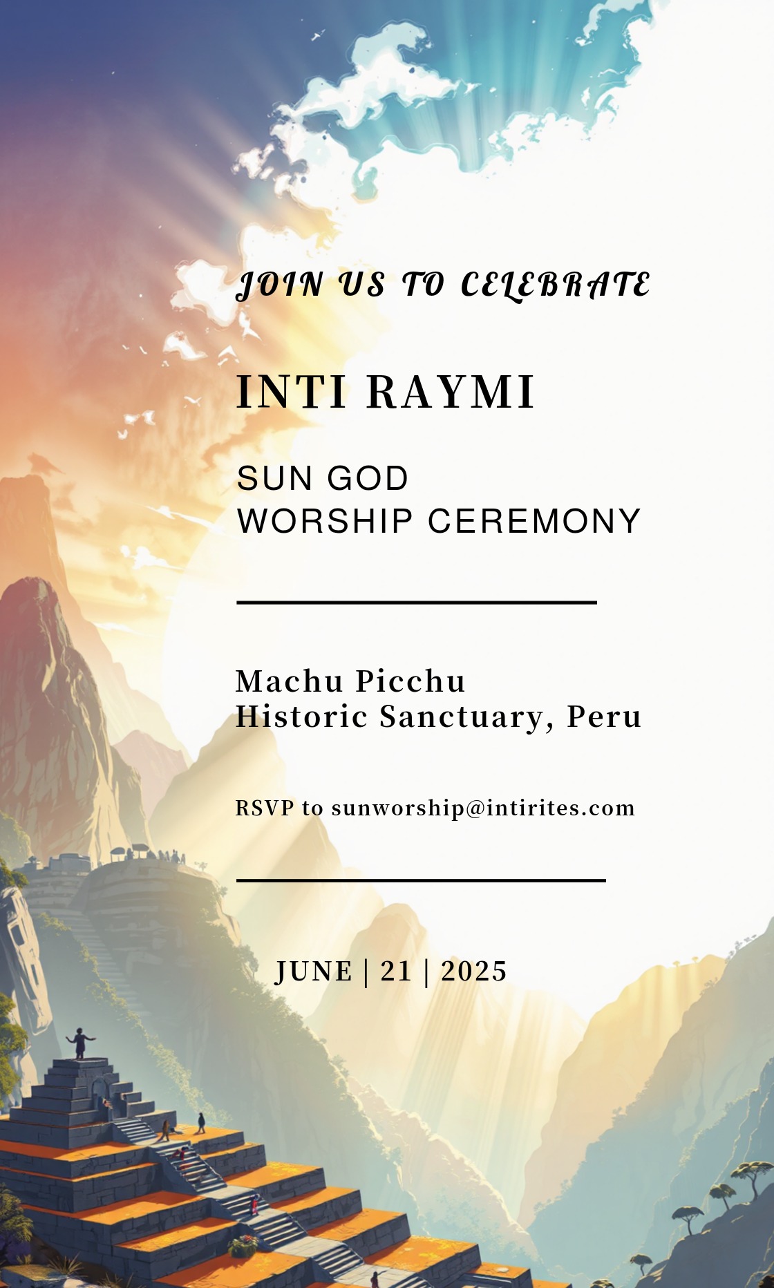 Inti Sun God Worship Ceremony Invitation Template - AI Designs by ...