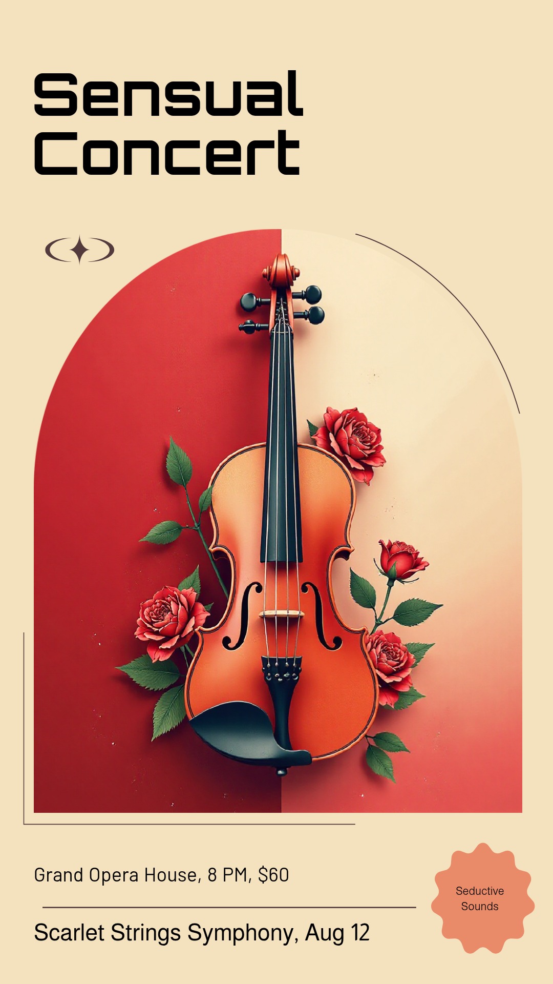 Sensual Sexy Red Concert Symphony Poster Template - AI Designs by ...