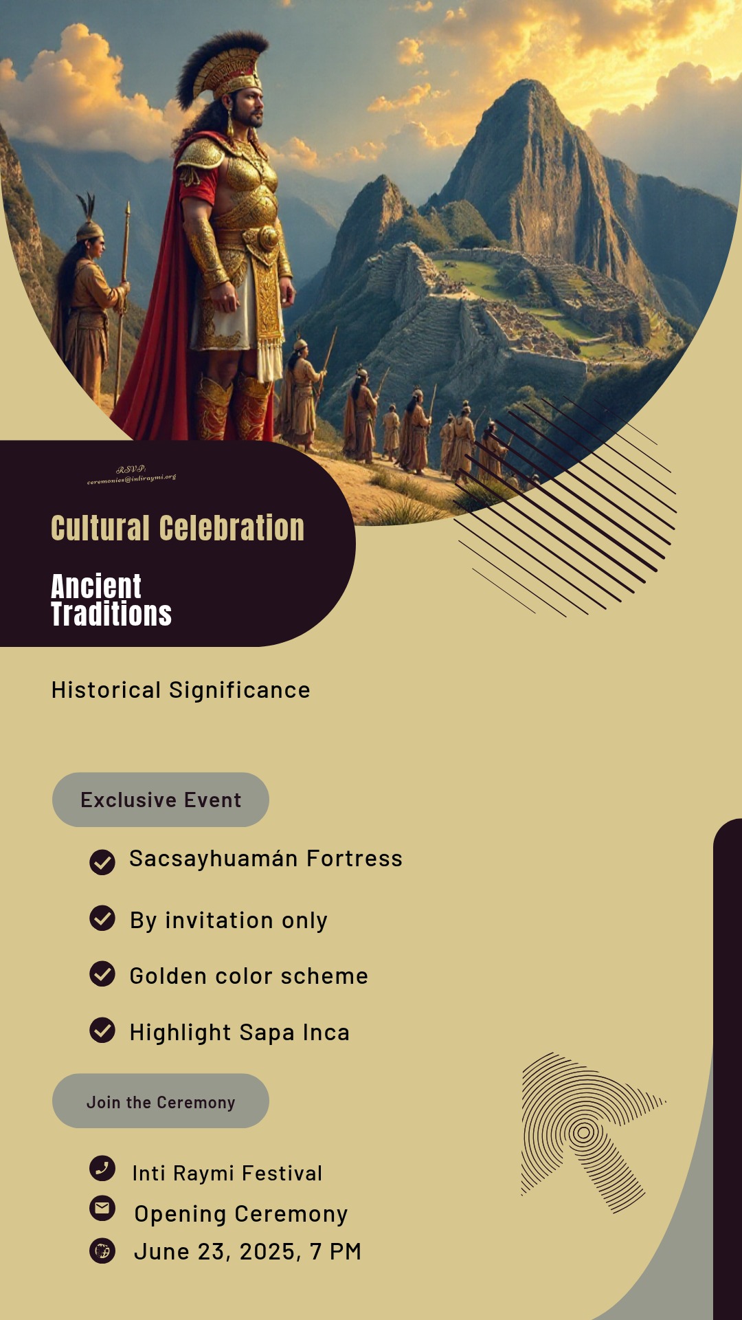 Inti Raymi Festival Opening Ceremony Poster Template - AI Designs by ...