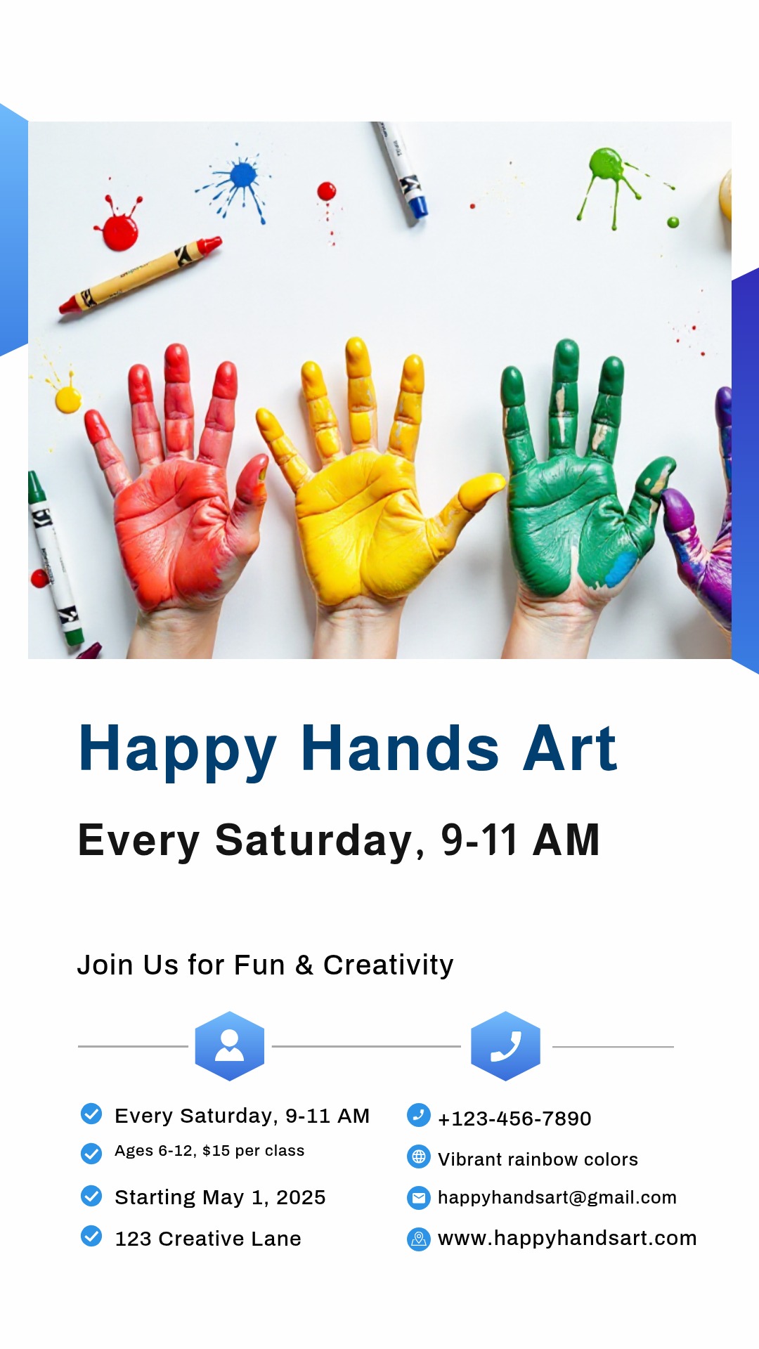 Caring for Children Art Classes Poster Template - AI Designs by MolyPix.AI