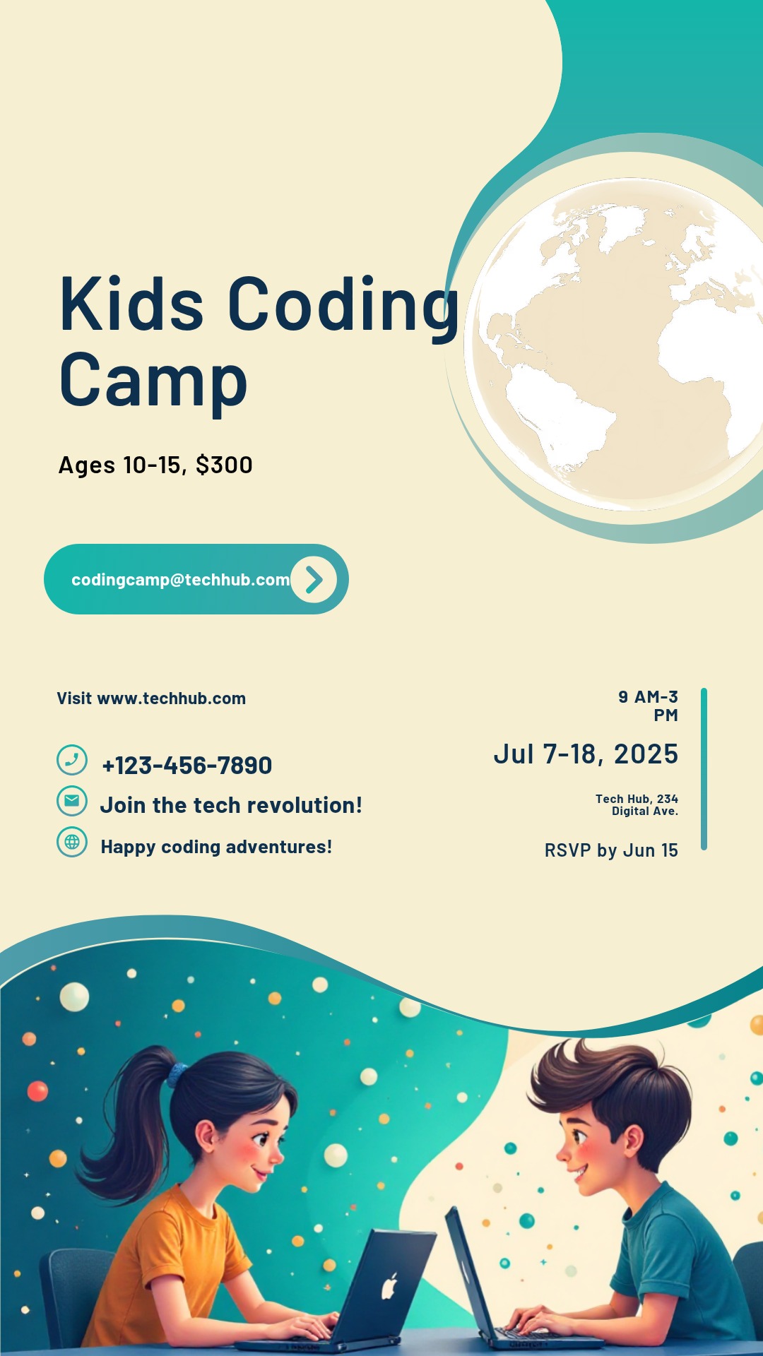 Kids Coding Children's Education Poster Template - AI Designs by MolyPix.AI