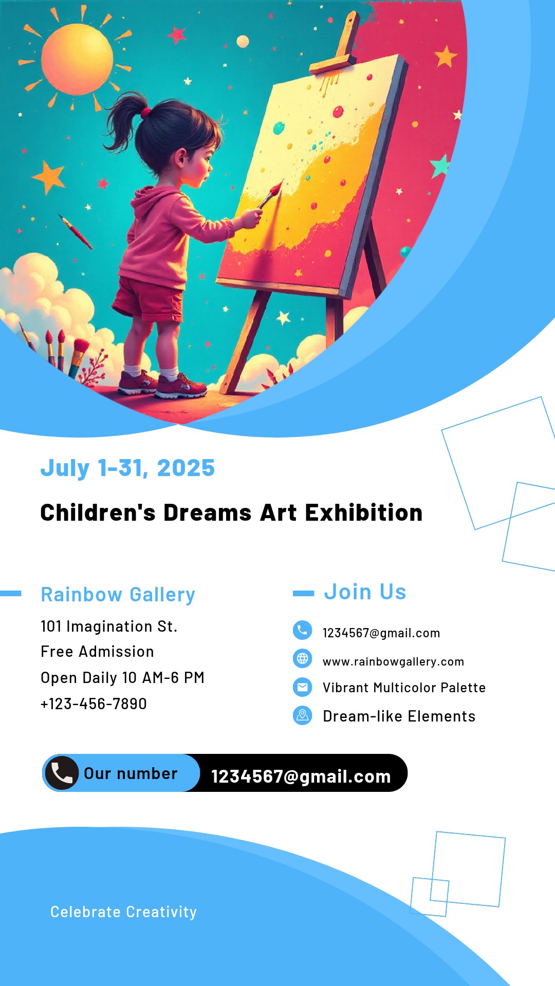 Children's Dreams Art Exhibition Poster Template - AI Designs by MolyPix.AI
