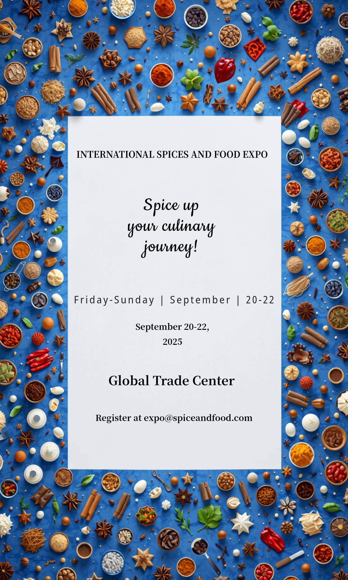 International Spices and Food Expo Invitation Template - AI Designs by ...
