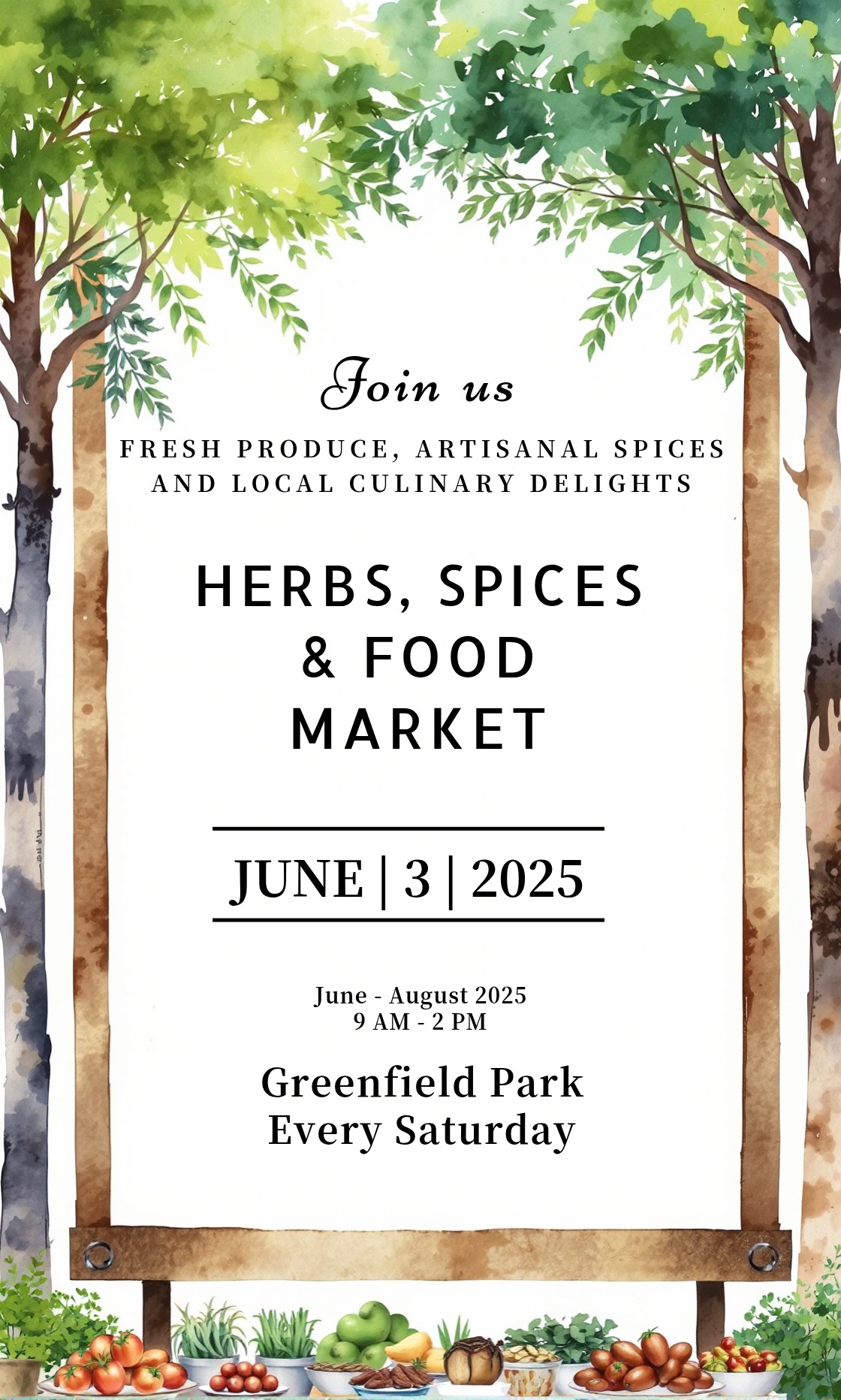 Herbs Spices and Food Market Invitation Template - AI Designs by MolyPix.AI