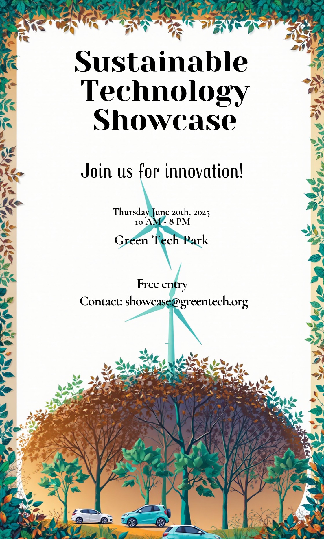 Sustainable Technology and Innovation Showcase Invitation Template - AI ...