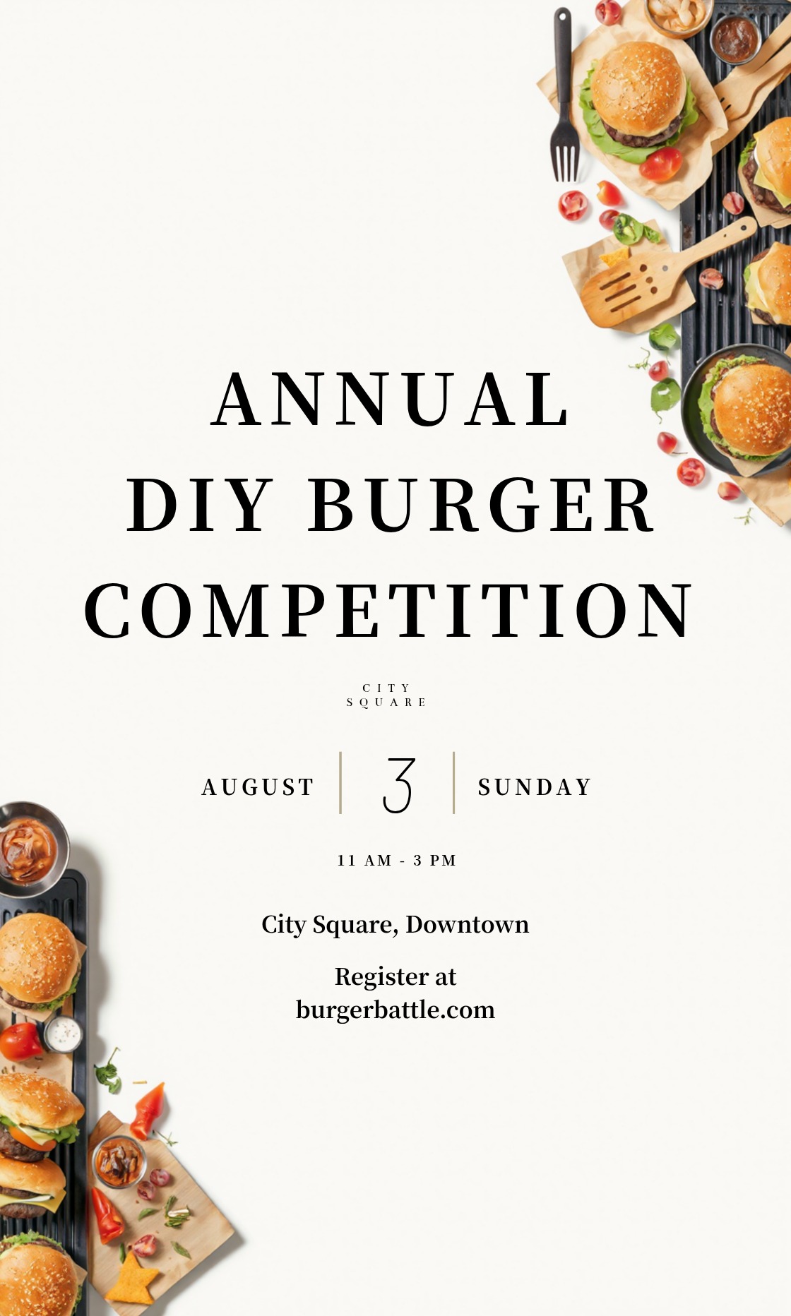 Annual DIY Burger Competition Invitation Template - AI Designs by ...