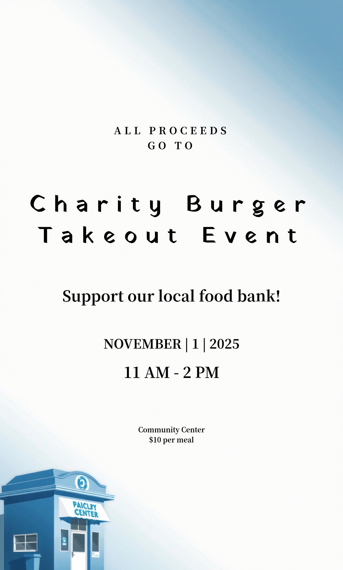 Charity Burger Takeout Event Invitation Template - AI Designs by MolyPix.AI