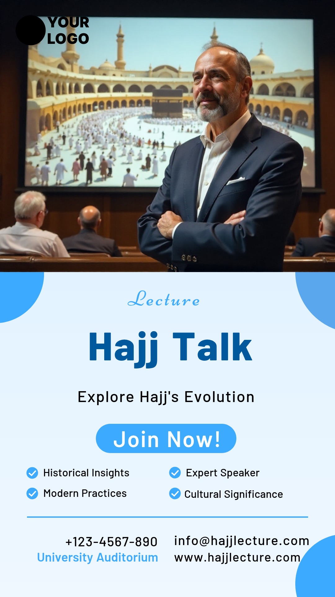 Hajj: Past and Present Poster Template - AI Designs by MolyPix.AI