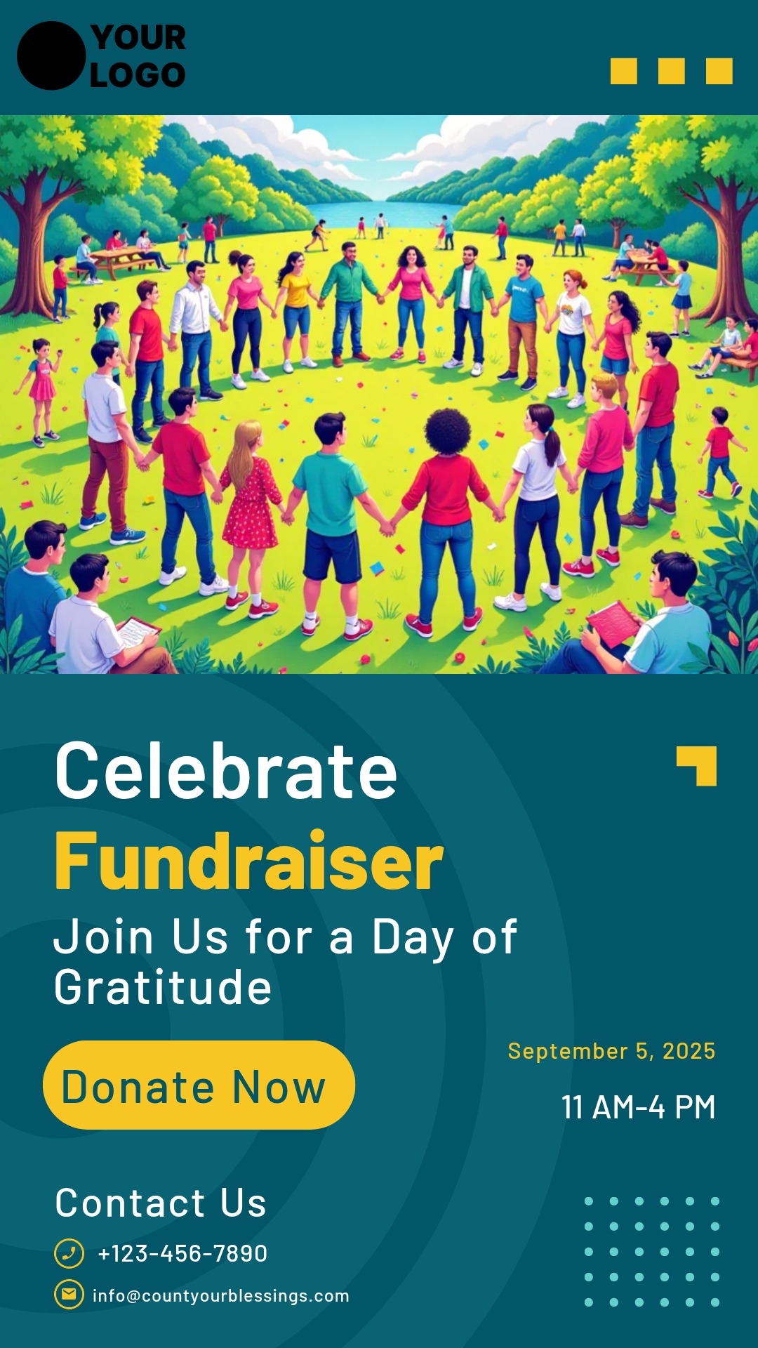 Count Your Blessings Fundraiser Poster Template - AI Designs by MolyPix.AI