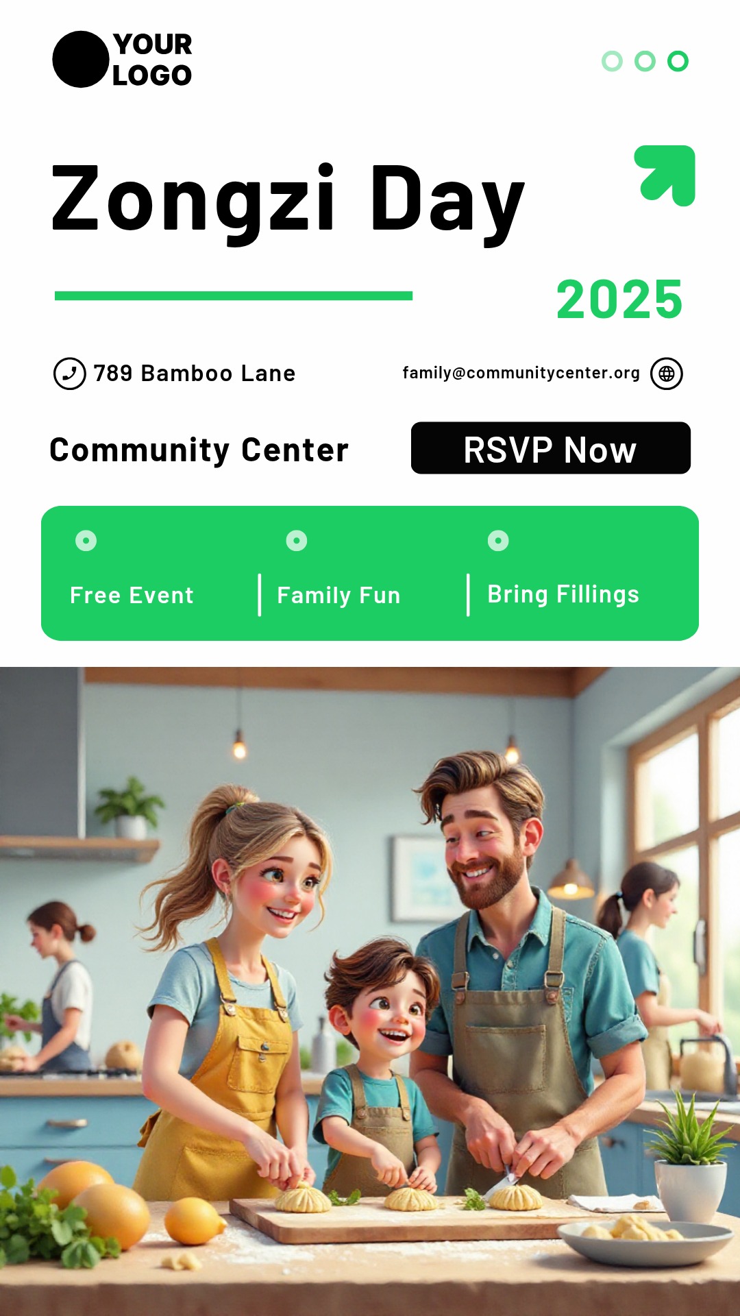 Family Zongzi Making Day Poster Template - AI Designs by MolyPix.AI