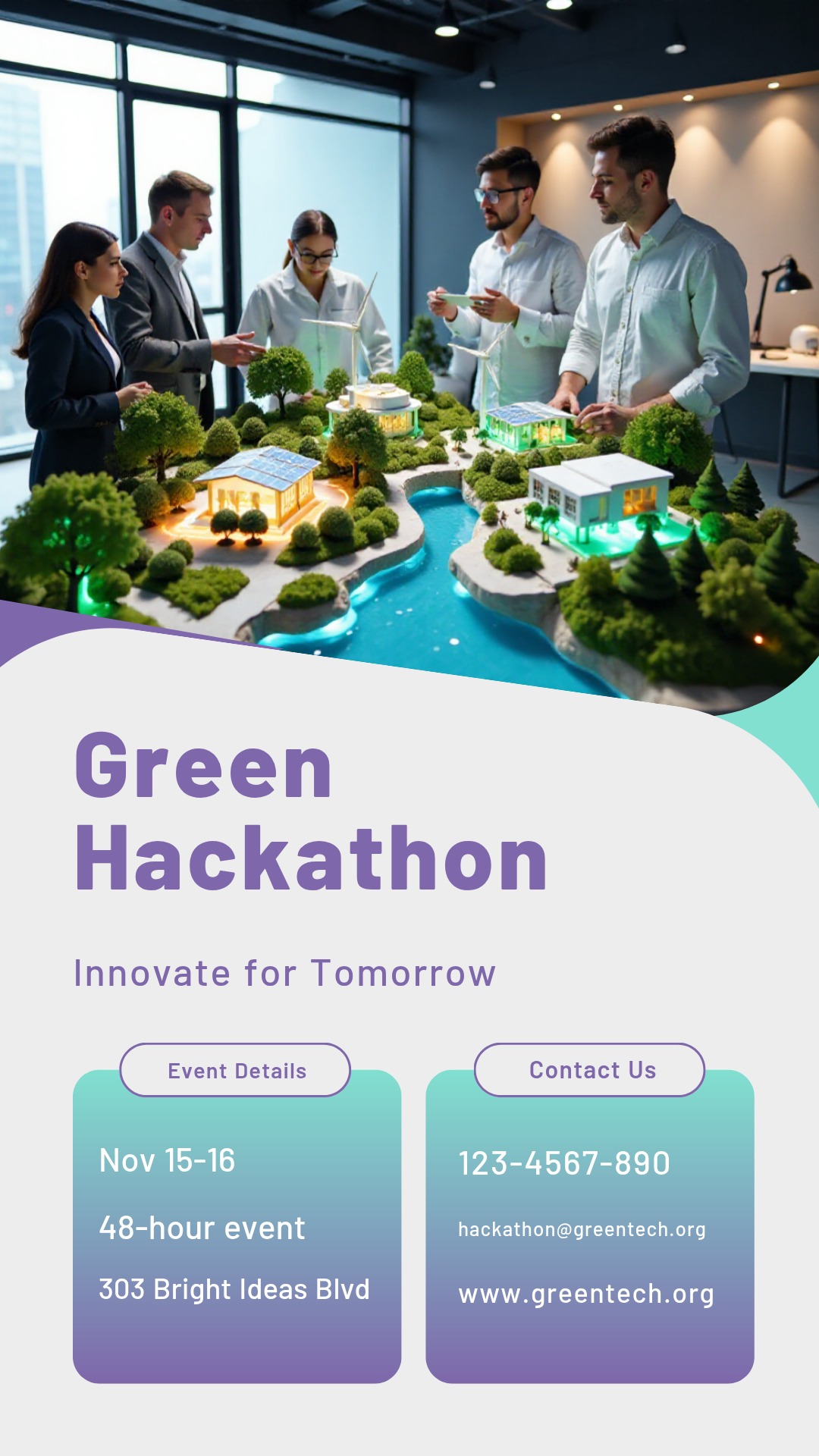 Green Energy & Water Tech Hackathon Poster Template - AI Designs by ...