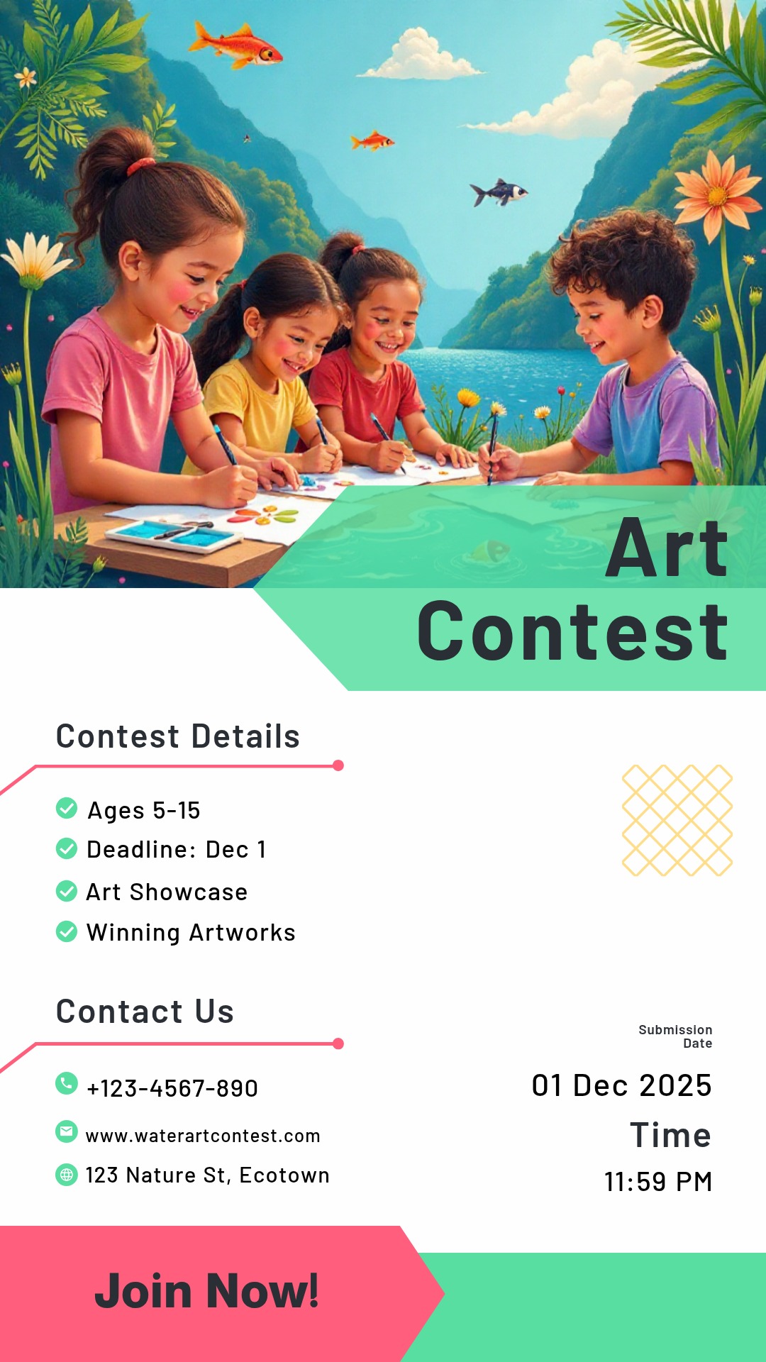 Children's Water Ecosystems Art Poster Template - AI Designs by MolyPix.AI