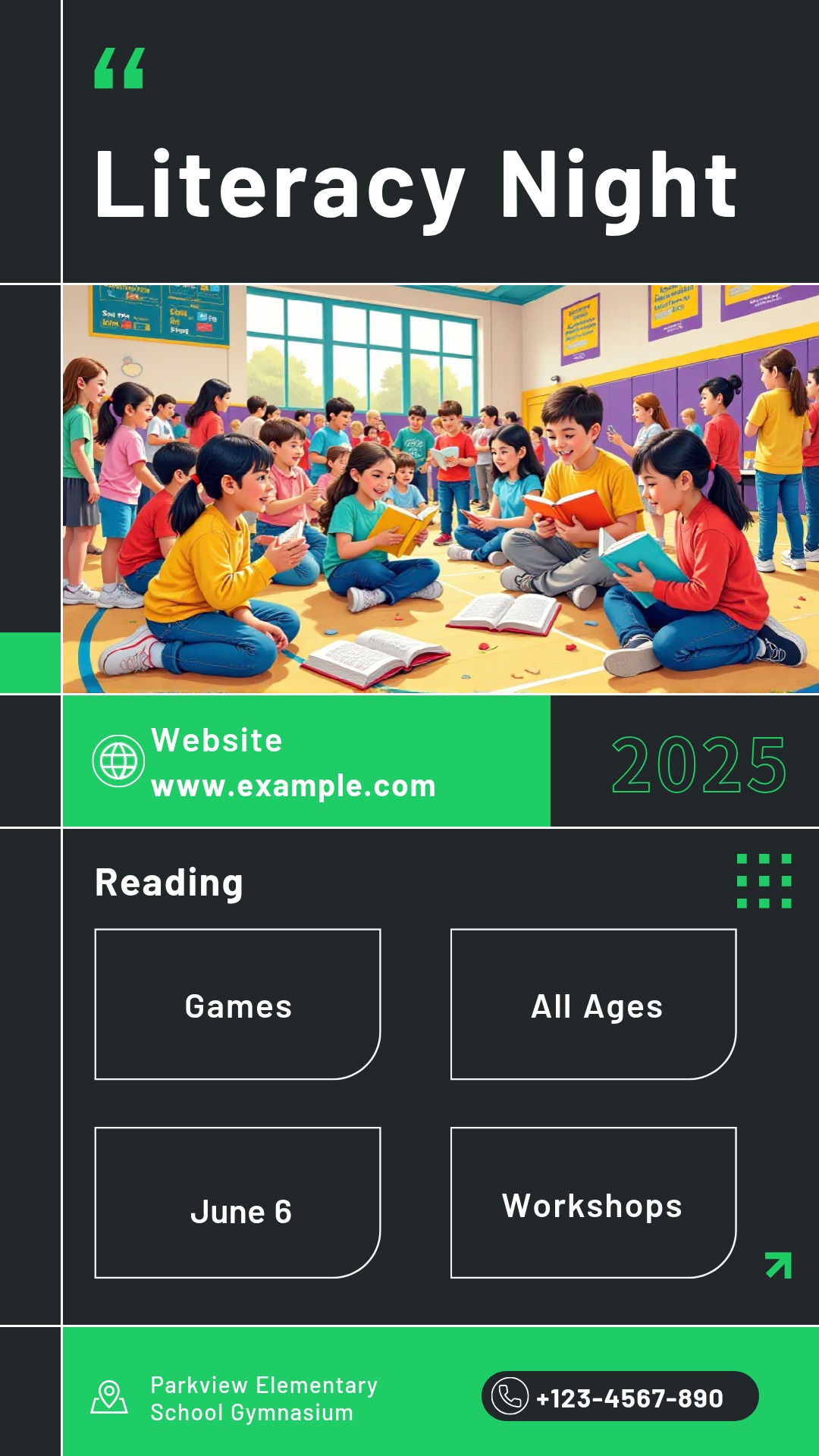 Scholastic Book Fair Literacy Night Poster Template - AI Designs by ...