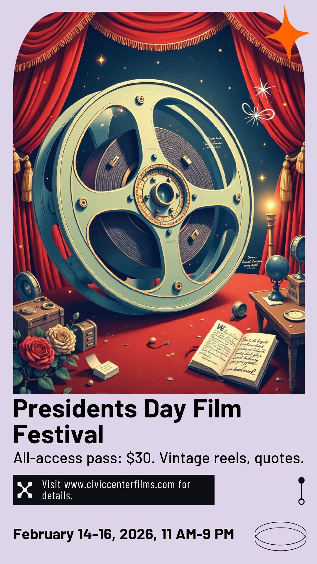 Presidents Day History Film Poster Template - AI Designs by MolyPix.AI
