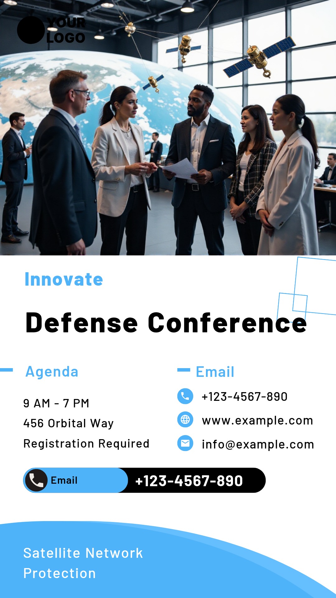 Space-Based Innovative Defense Technologies Poster Template - AI ...