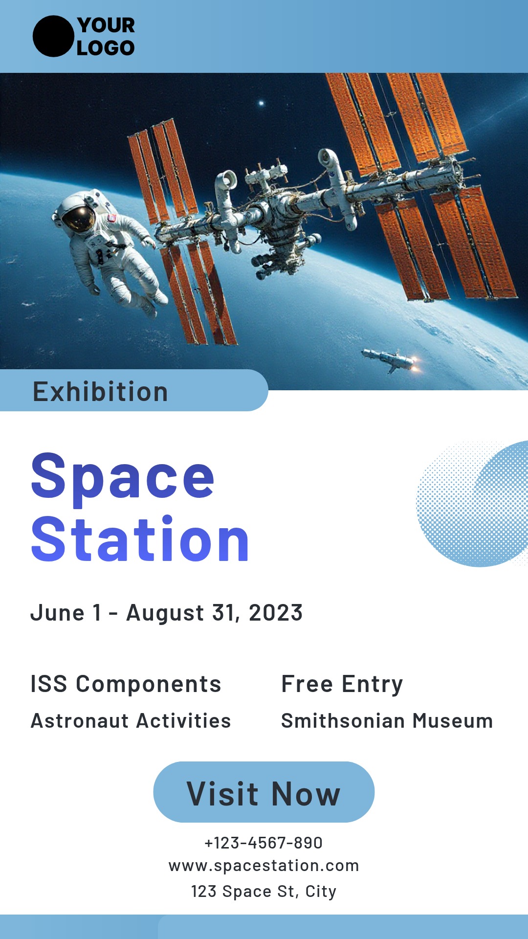 Space Station Exhibition Poster Poster Template - AI Designs by MolyPix.AI
