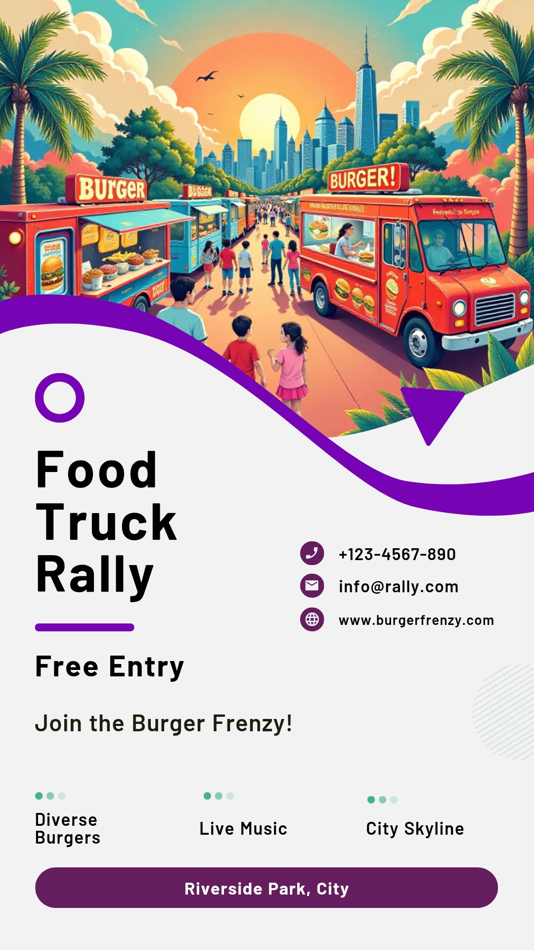 Burger Frenzy Food Truck Poster Template - AI Designs by MolyPix.AI