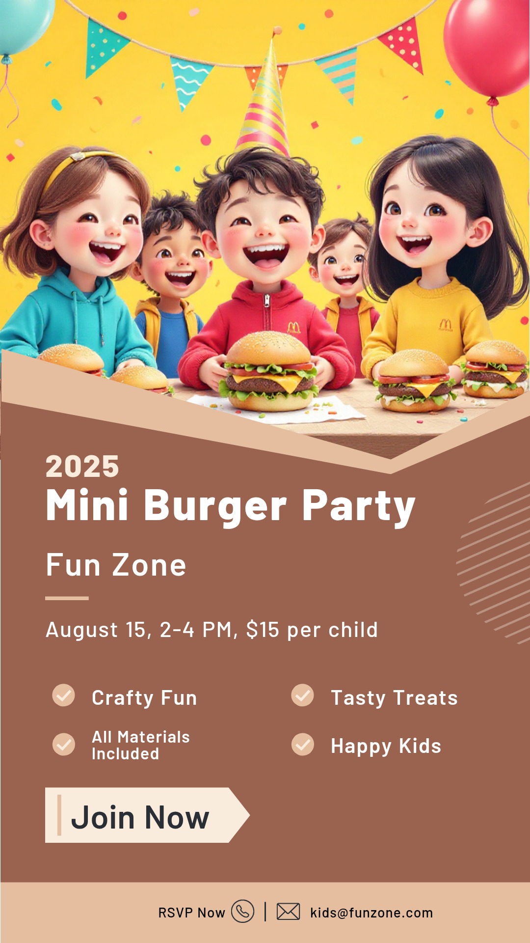 Kids' DIY Mini Burger Poster Template - AI Designs by MolyPix.AI