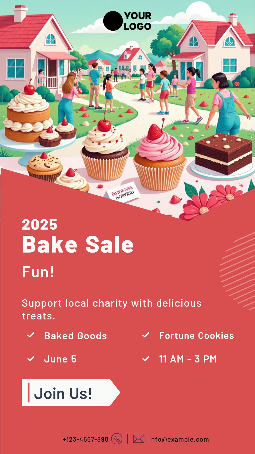 Good Luck Bake Sale Poster Template - AI Designs by MolyPix.AI