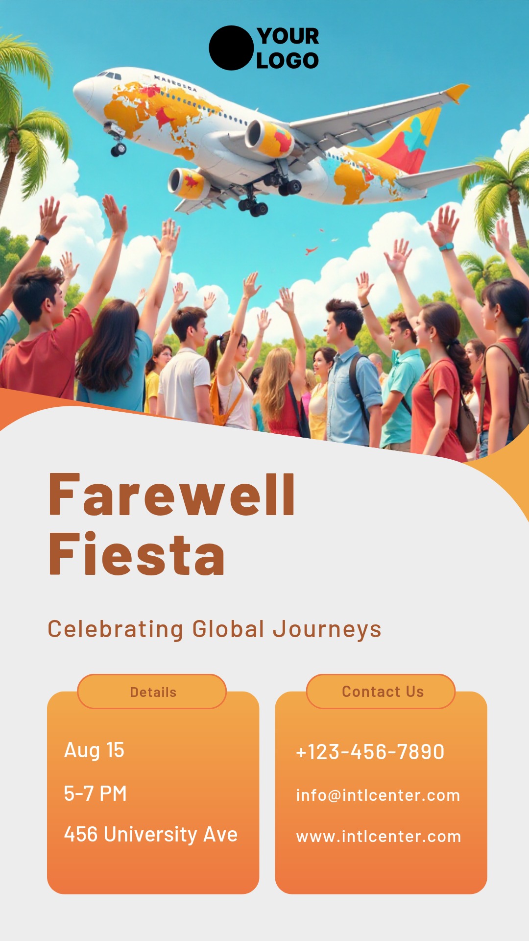 Good Luck Send-off Party Poster Template - AI Designs by MolyPix.AI