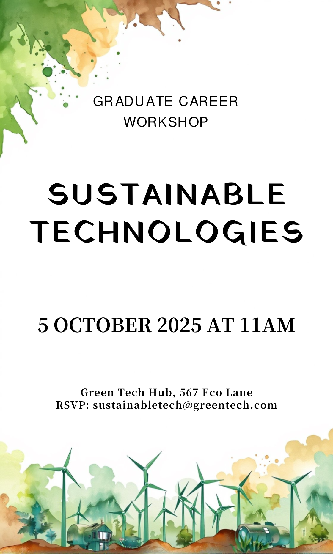 Sustainable Technologies Graduate Career Workshops Invitation Template ...
