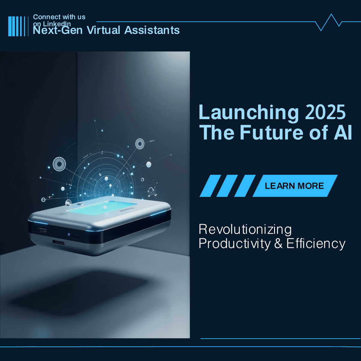 Next-Gen Virtual Assistants 2025 LinkedIn Post Template - AI Designs by MolyPix.AI
