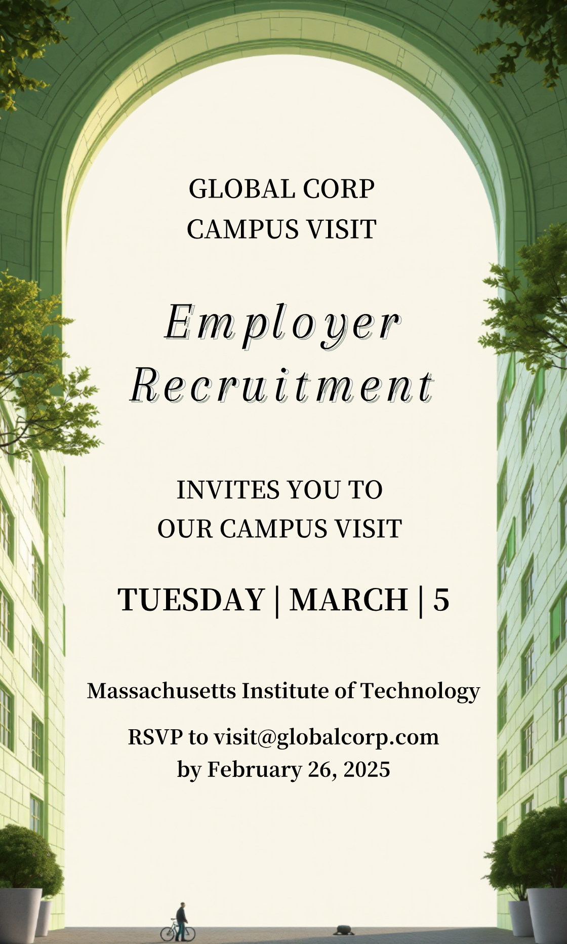 Global Corp Employer Campus Visit Invitation Template - AI Designs by ...