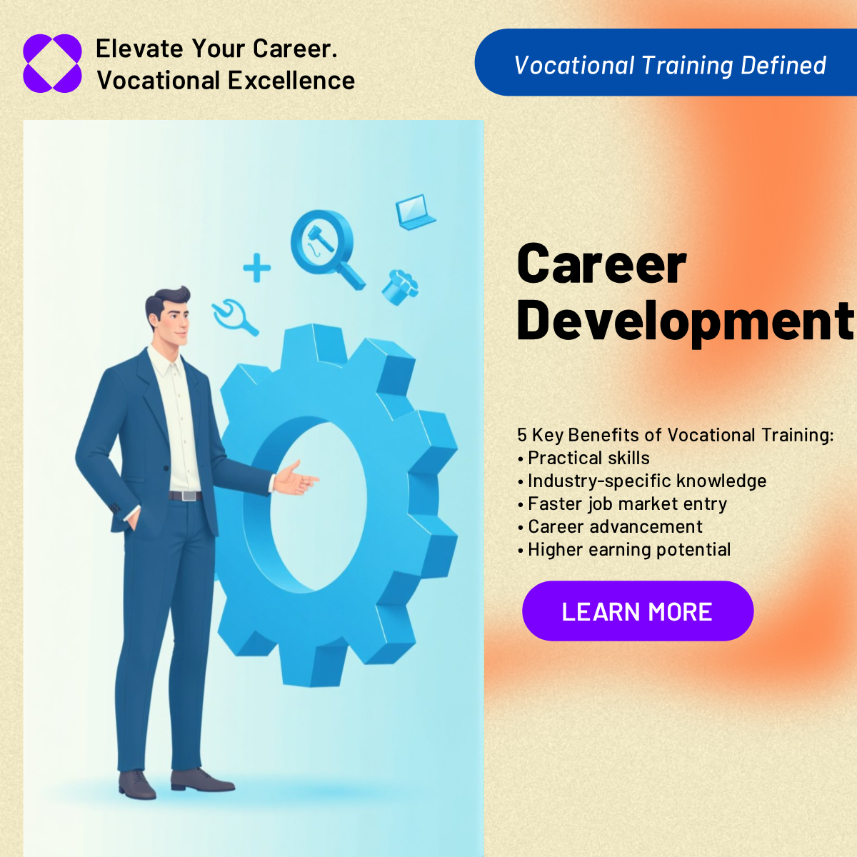 Vocational Training Definition Explained LinkedIn Post Template - AI ...