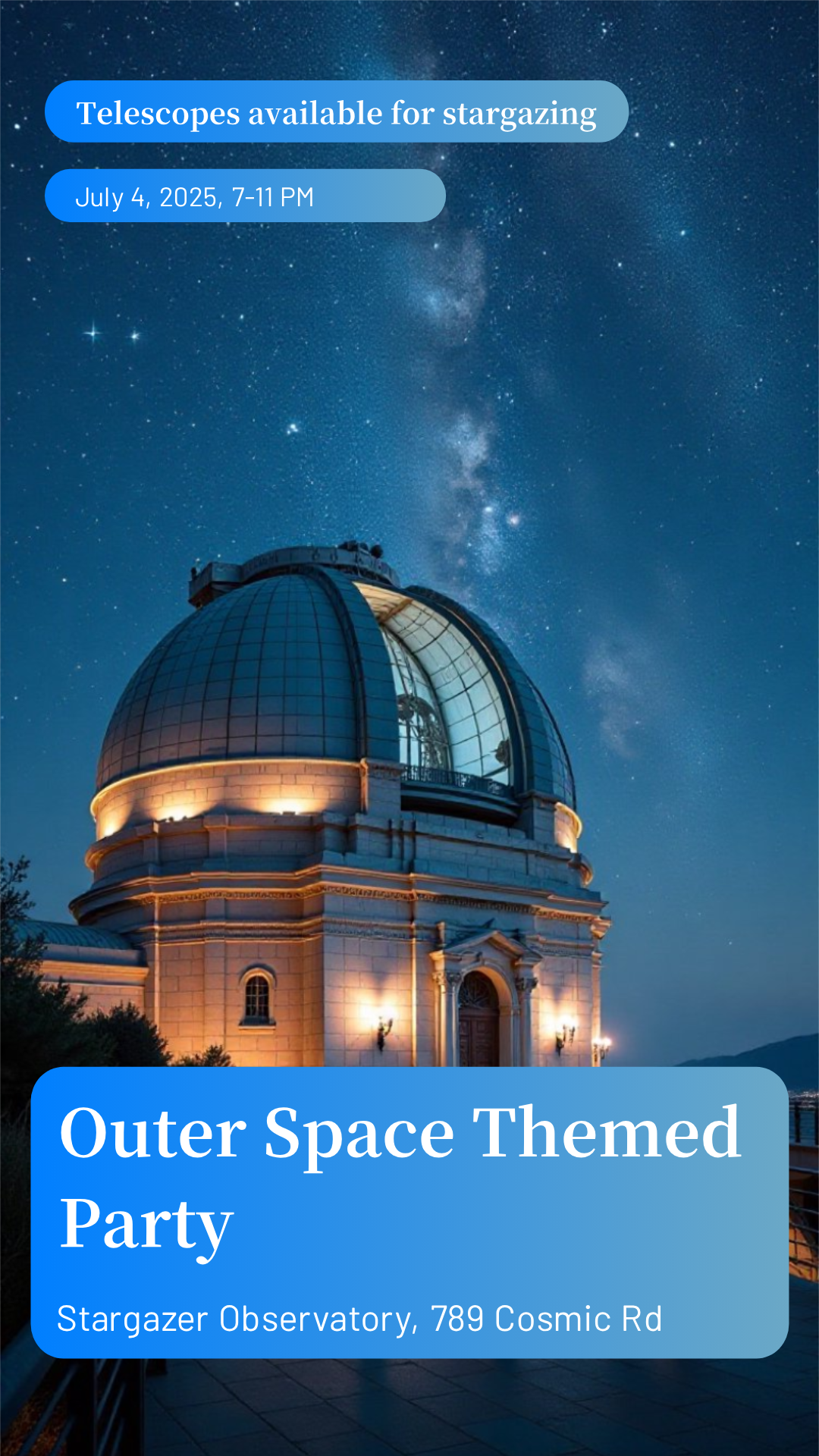 Outer Space Themed Party Poster Template - AI Designs by MolyPix.AI