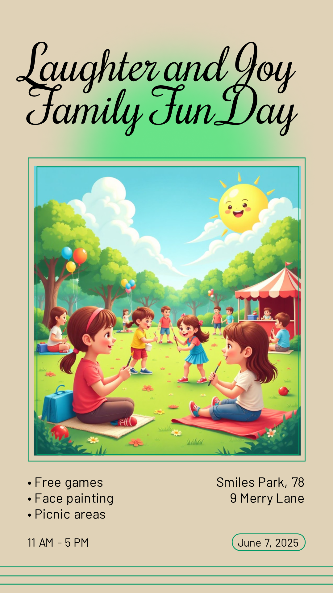 Laughter and Joy Family Fun Day Poster Template - AI Designs by MolyPix.AI