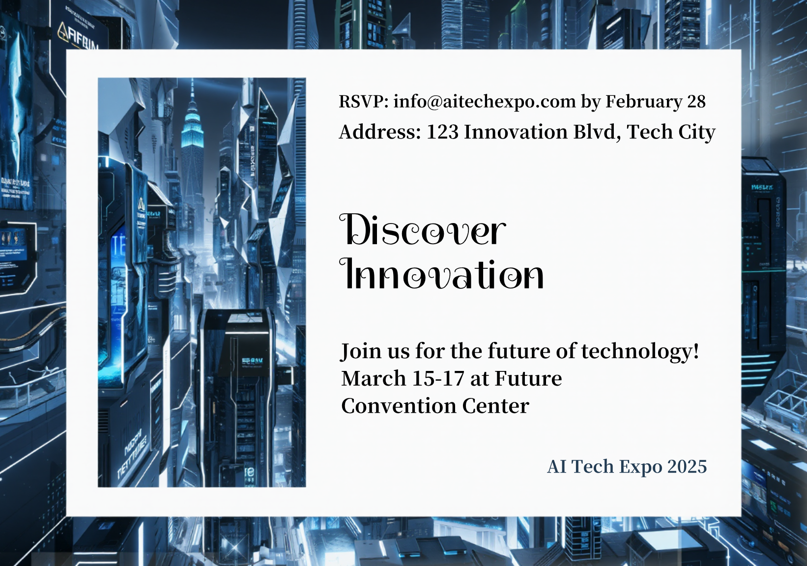 AI Tech Expo 2025 Postcard Template - AI Designs by MolyPix.AI
