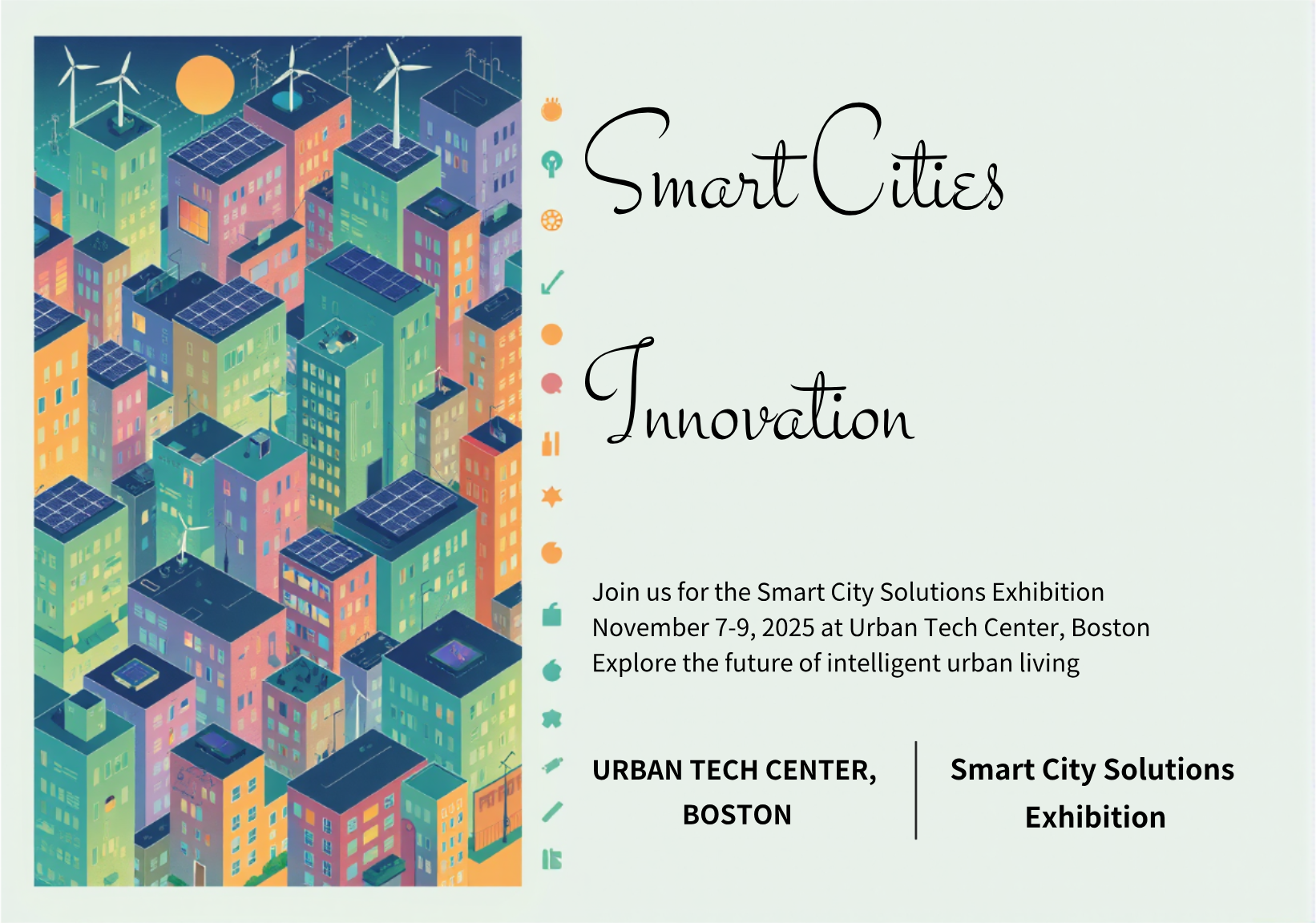 Smart City Green Tech Exhibitions Postcard Template - AI Designs by ...
