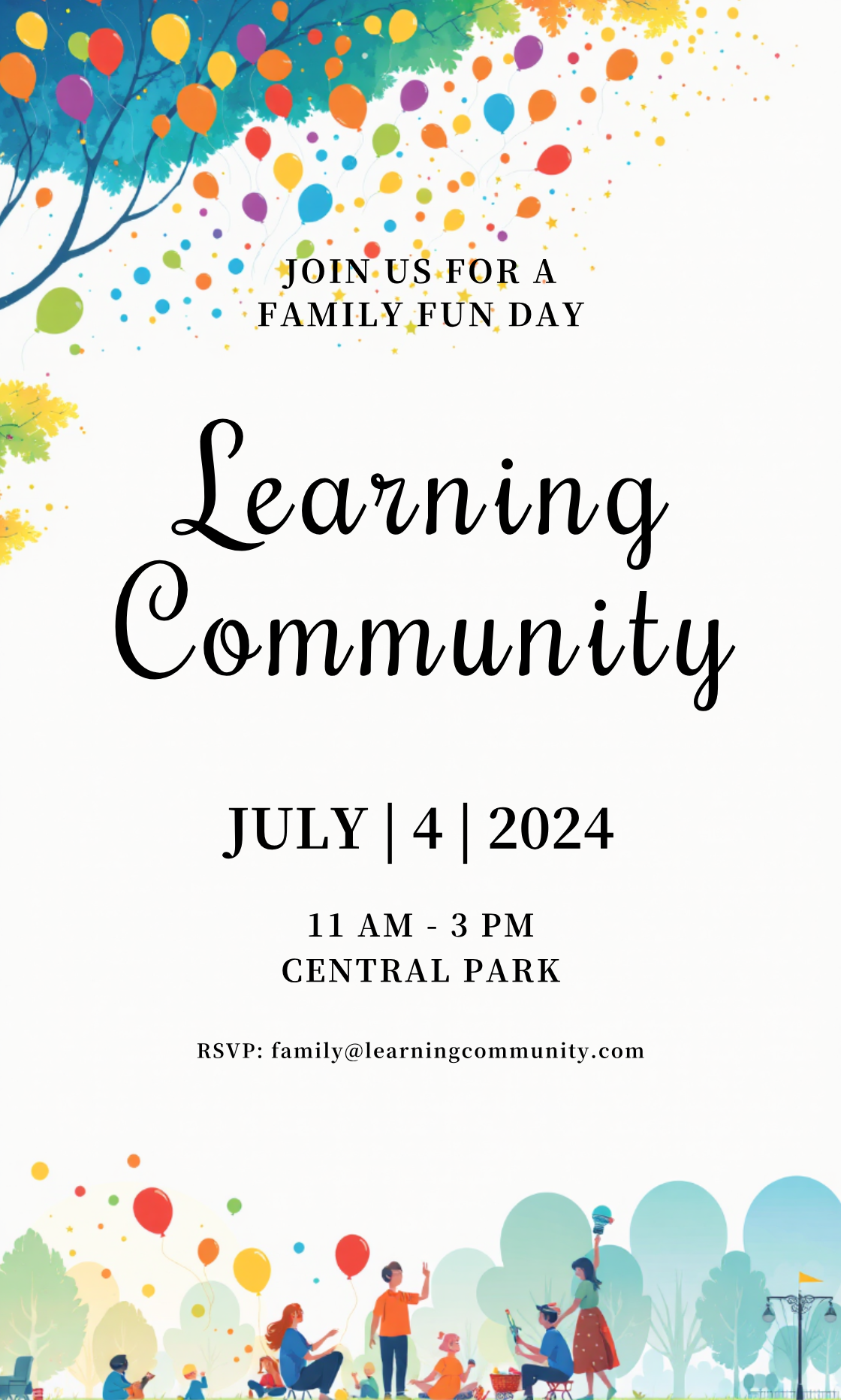 Learning Community Family Day Invitation Template - AI Designs by ...