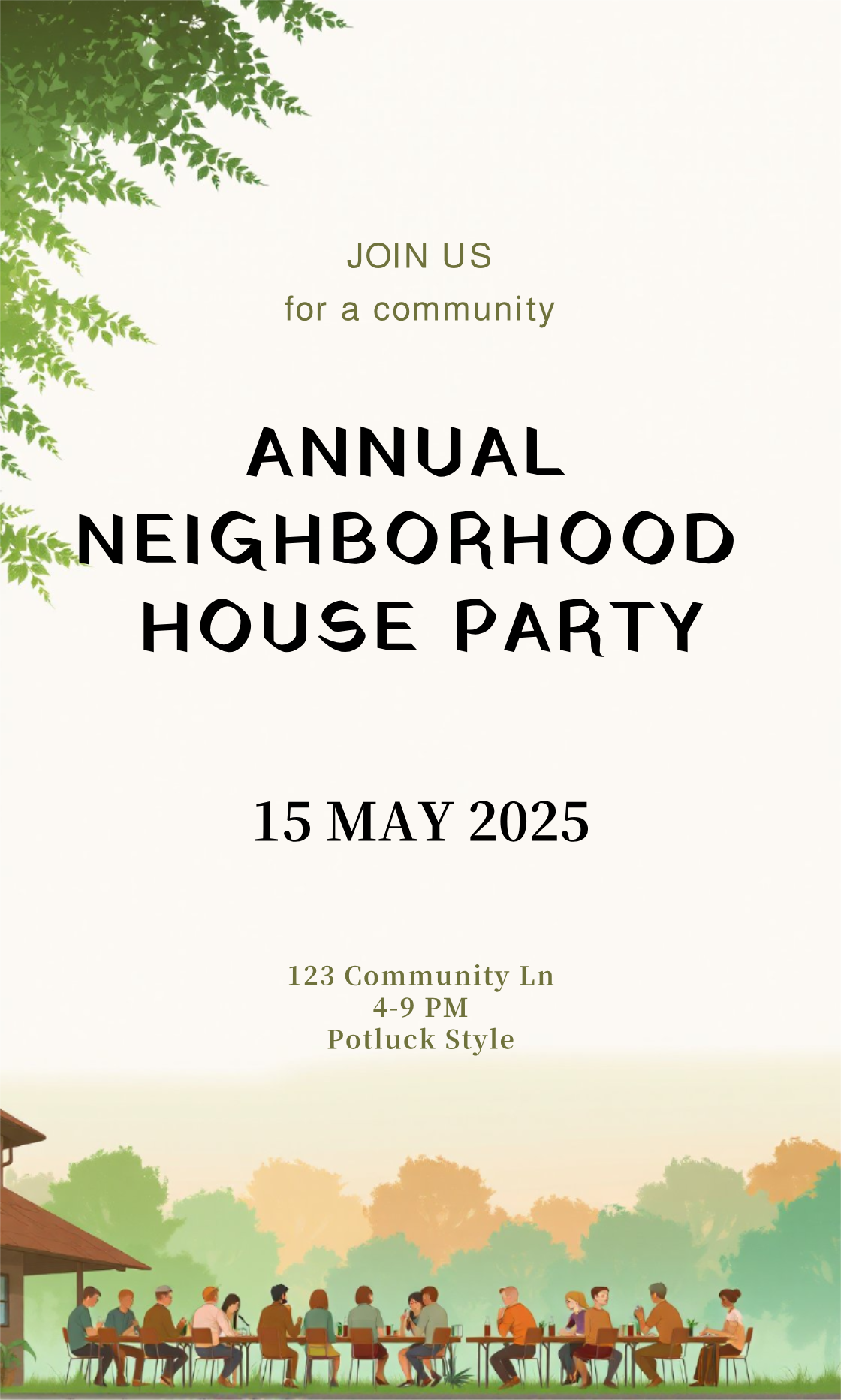 Annual Neighborhood House Party Invitation Template - AI Designs by ...