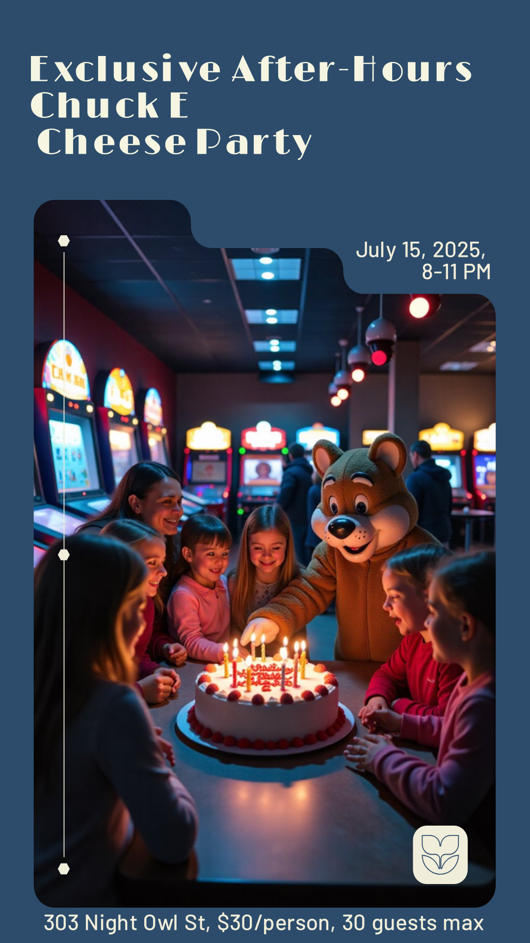 Exclusive Chuck E Cheese Birthday Party Poster Template - AI Designs by ...