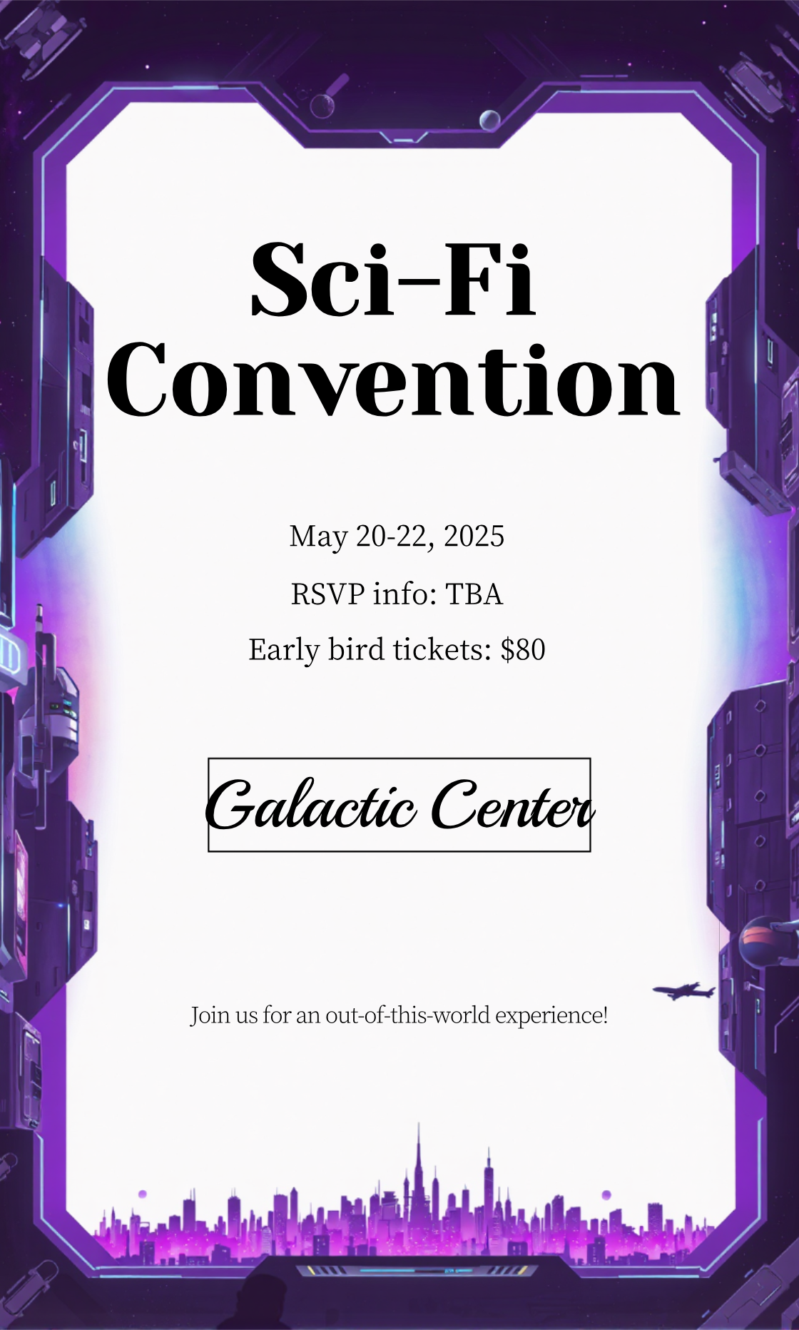 Sci-Fi Convention Creative Event Posters Invitation Template - AI ...